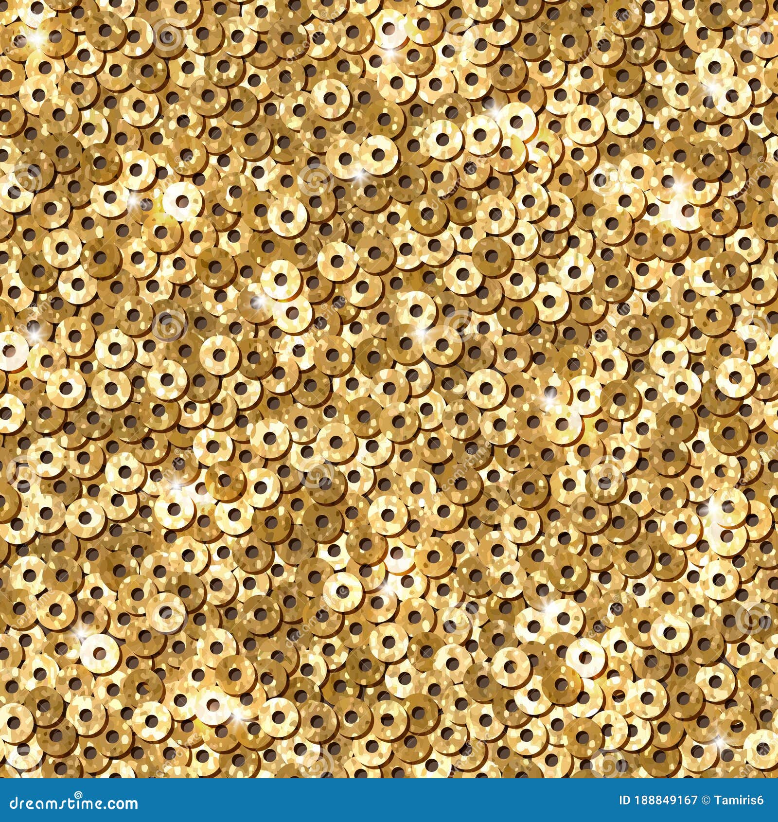 Sparkle Seamless Pattern With Gold Sequins Stock Vector Illustration