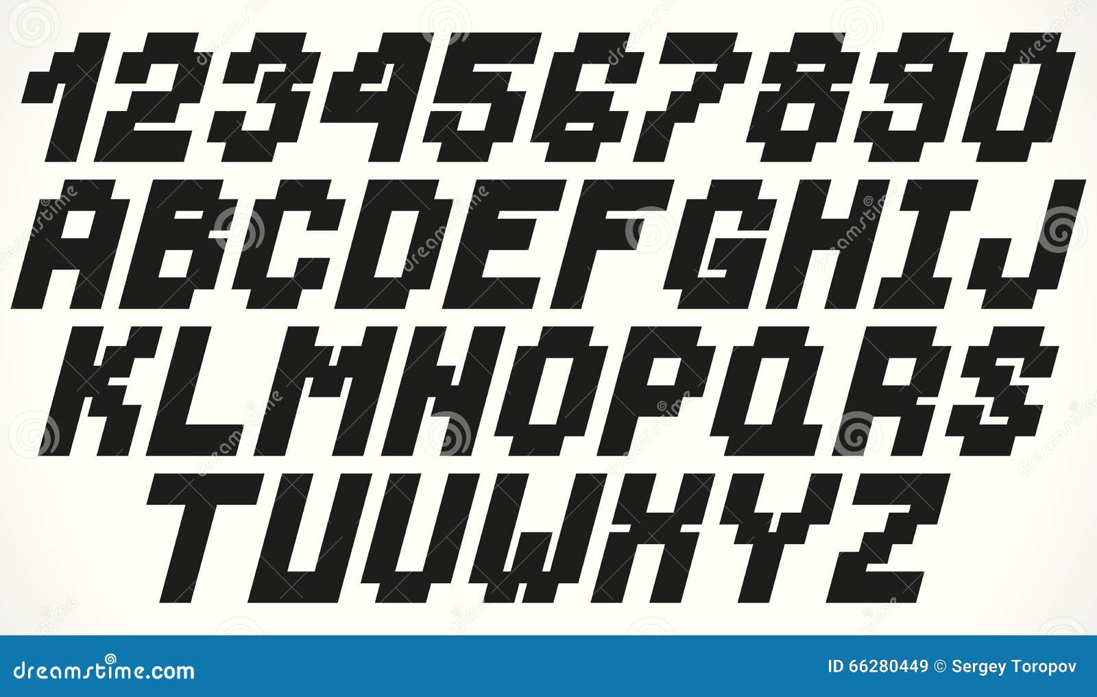 Vector Geometric Square Font Stock Vector - Illustration of elements ...