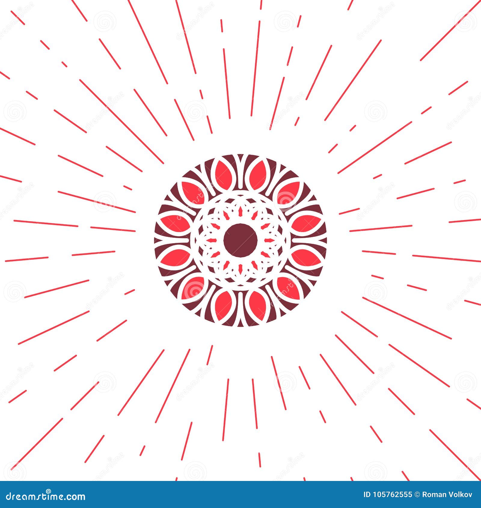 Vector Geometric Sun Emblem Stock Vector - Illustration of flower ...