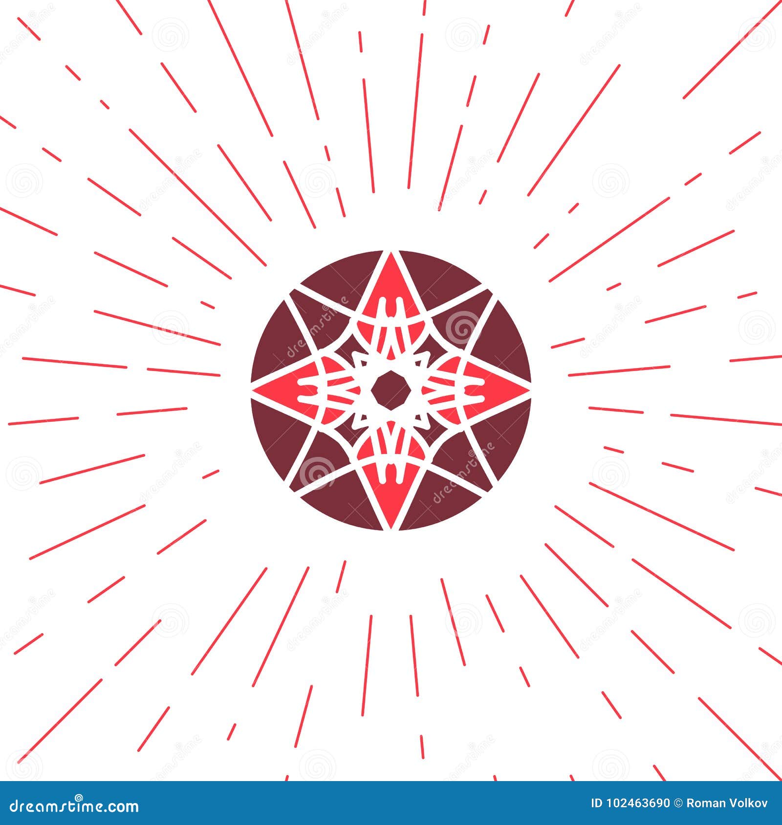 Vector Geometric Sun Emblem Stock Vector - Illustration of arabesque ...