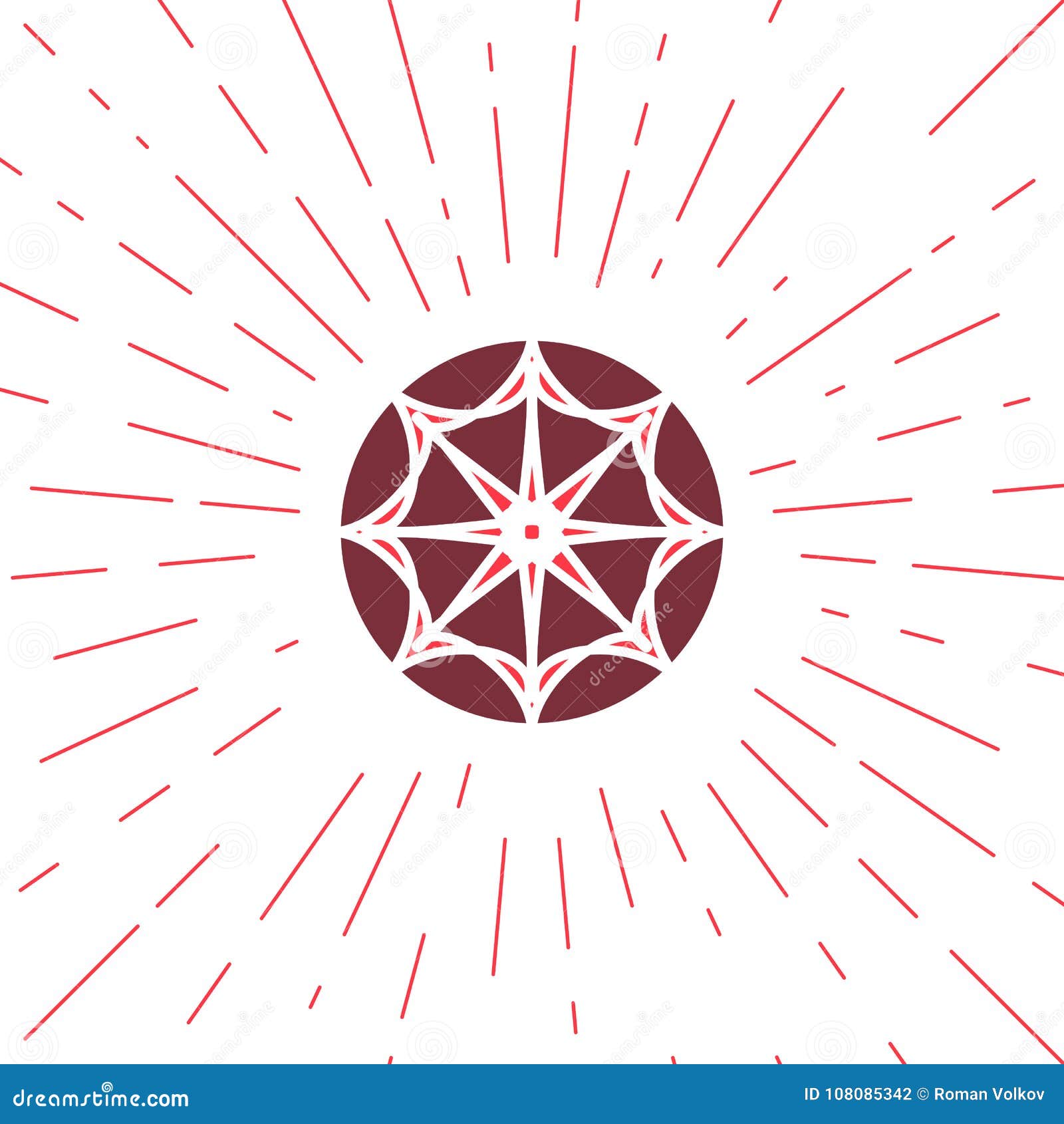 Vector Geometric Sun Emblem Stock Vector - Illustration of flower ...