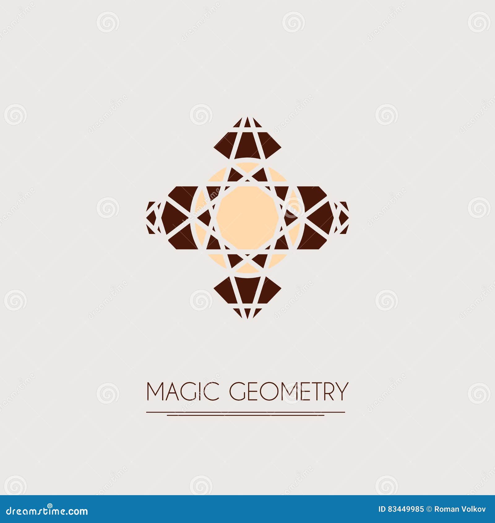 Vector geometric symbol stock vector. Illustration of contour - 83449985