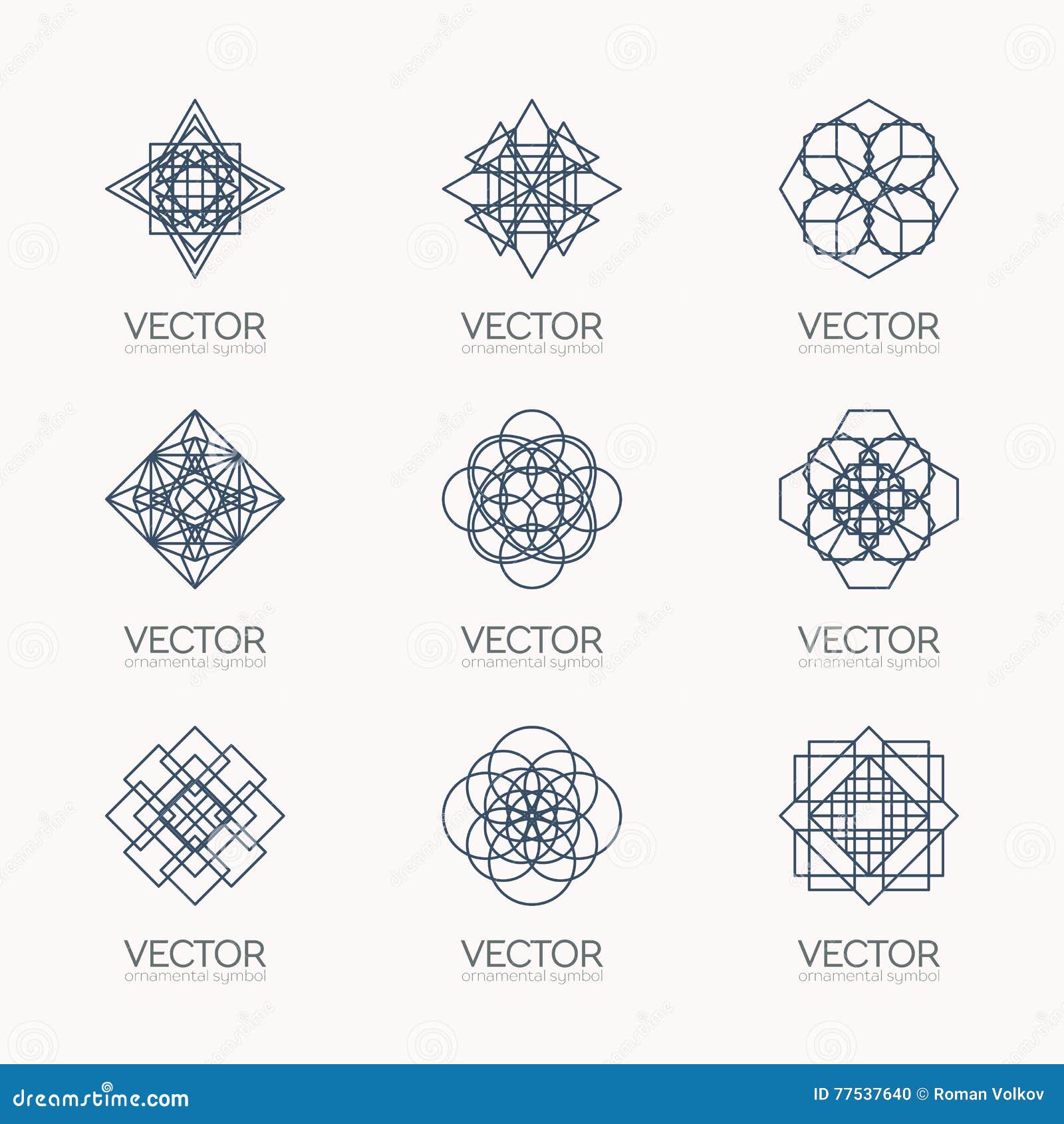 Vector geometric symbols stock vector. Illustration of linear - 77537640