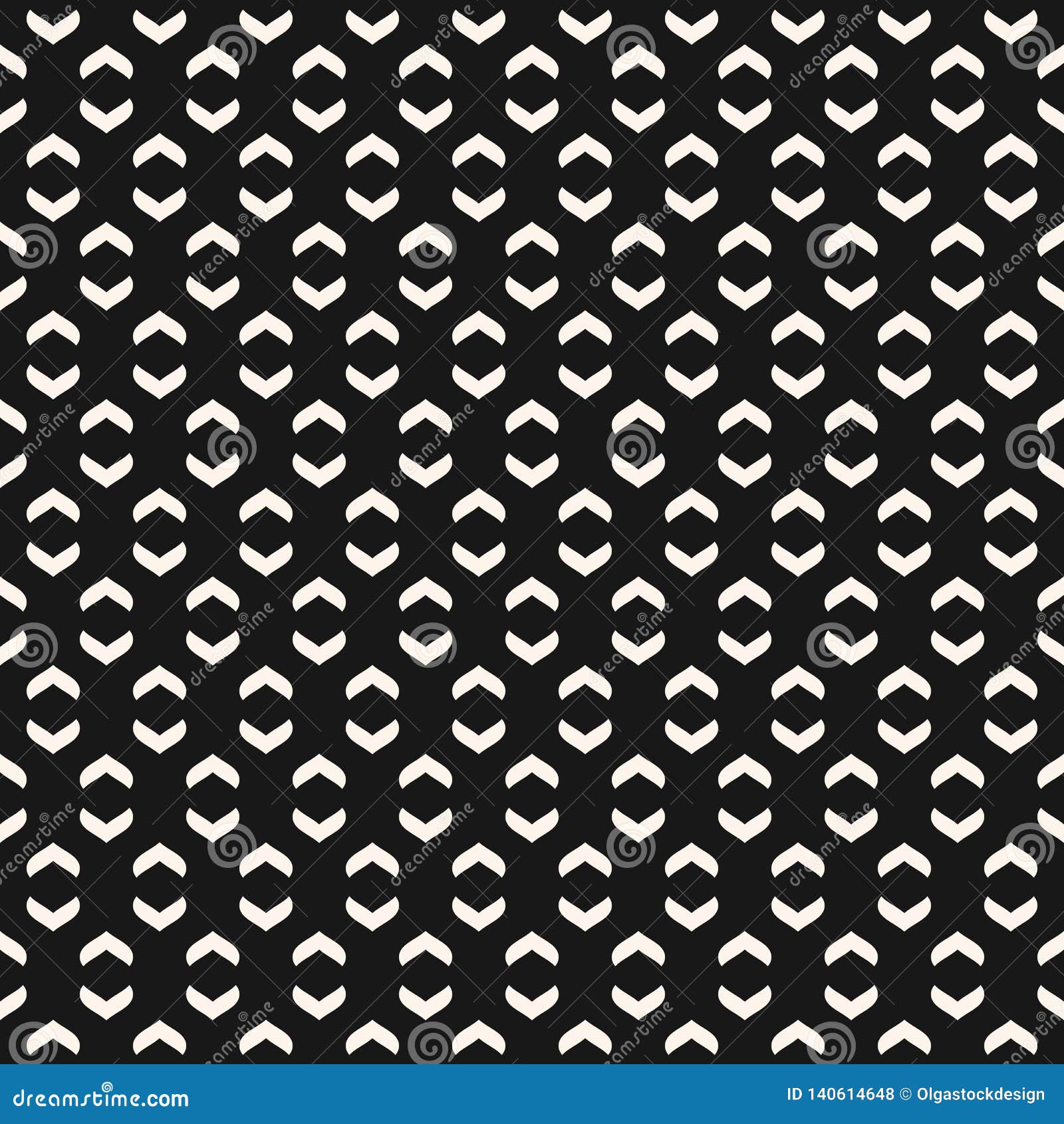 Vector Monochrome Geometric Minimalist Seamless Pattern with Curved ...