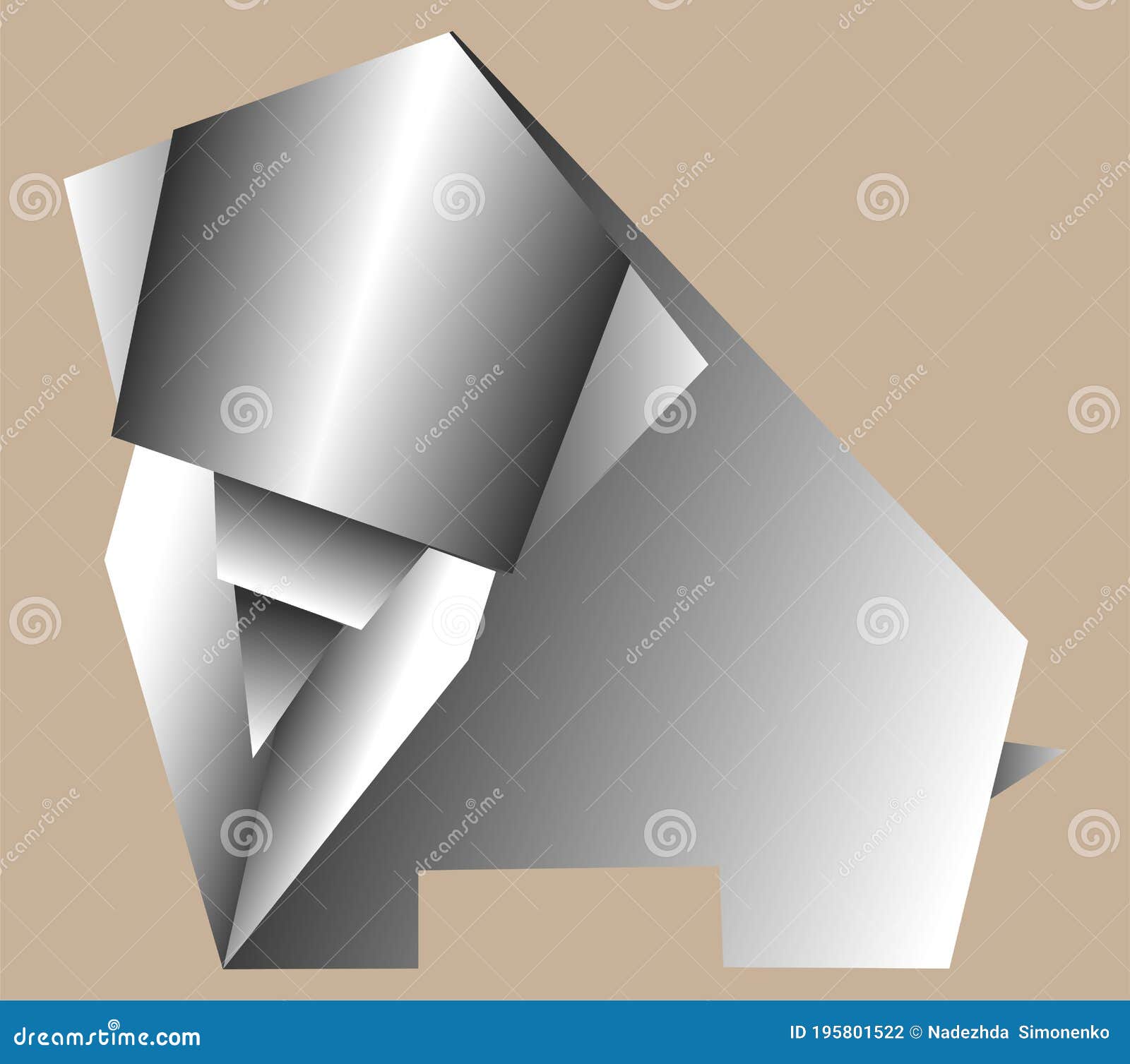 Vector Geometric Triangle Illustration Origami Paper Figures Stock ...