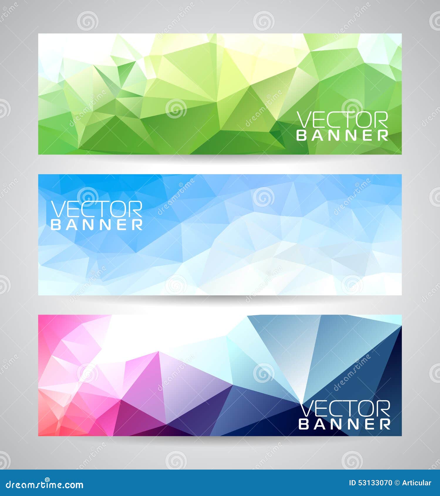 Vector Geometric Triangles Banner Background Set. Stock Vector ...