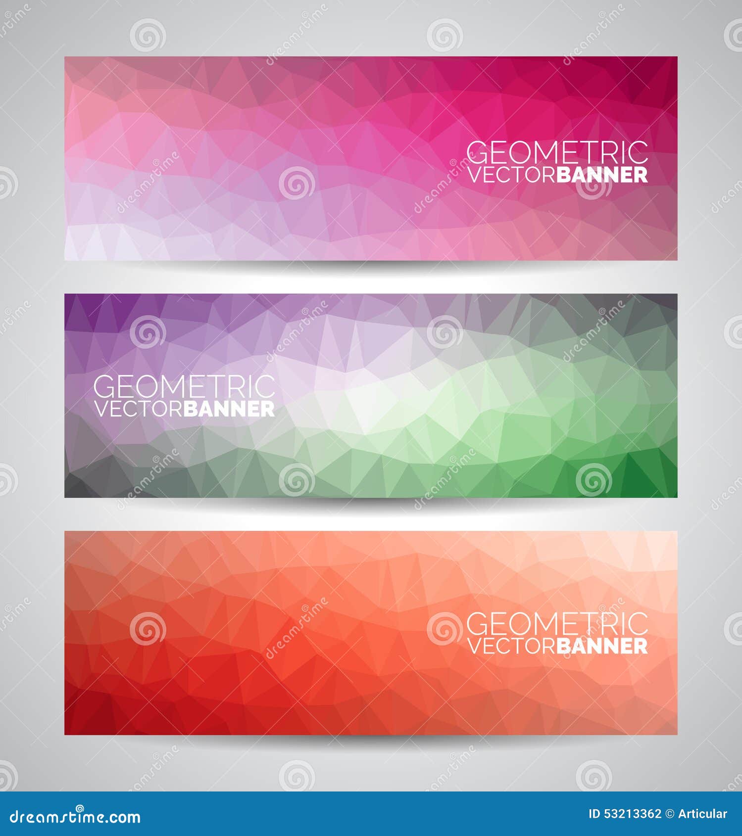 Vector Geometric Triangles Banner Background Set Stock Vector ...