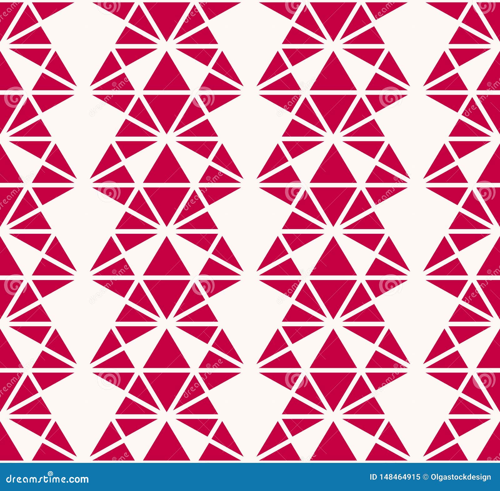 Vector Geometric Triangles Pattern. Elegant Red and White Seamless ...