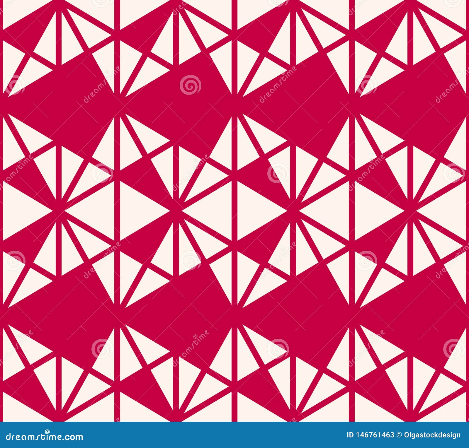 Vector Geometric Triangles Pattern. Elegant Red and White Seamless ...