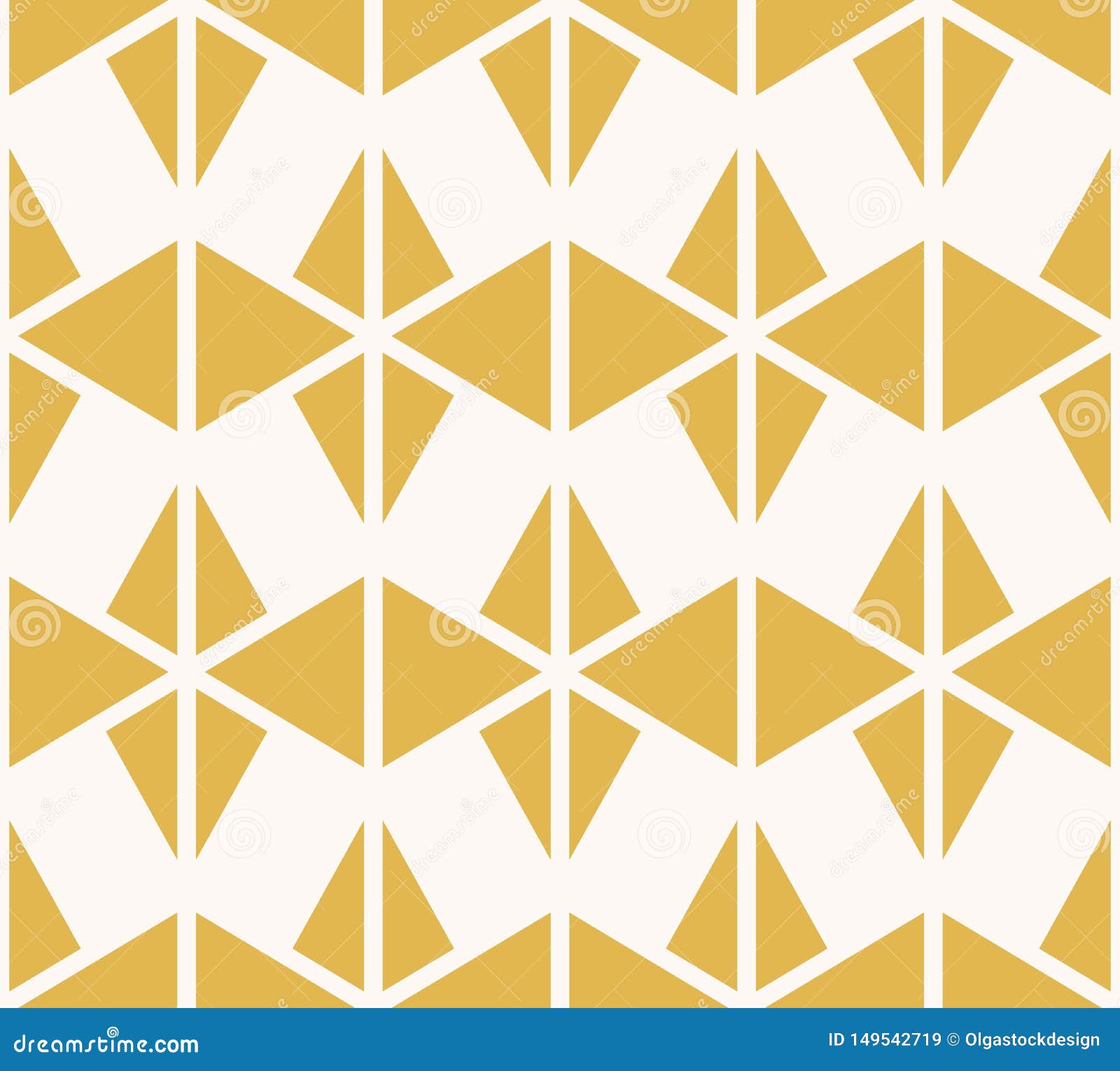 Vector Geometric Triangles Seamless Pattern. Yellow and White Abstract ...
