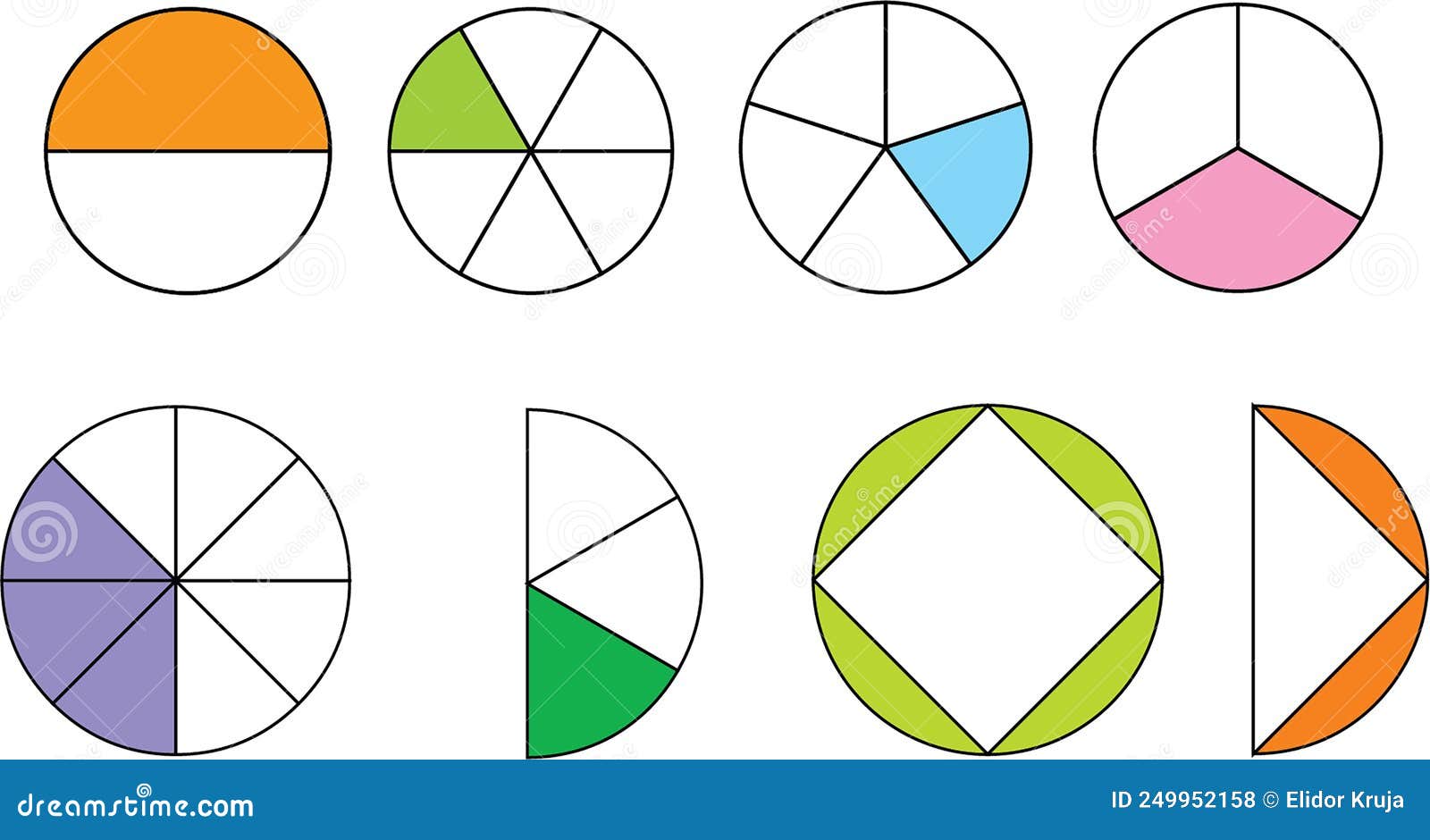 Vector Geometrical Figures of Different Circles Surface Areas Stock ...