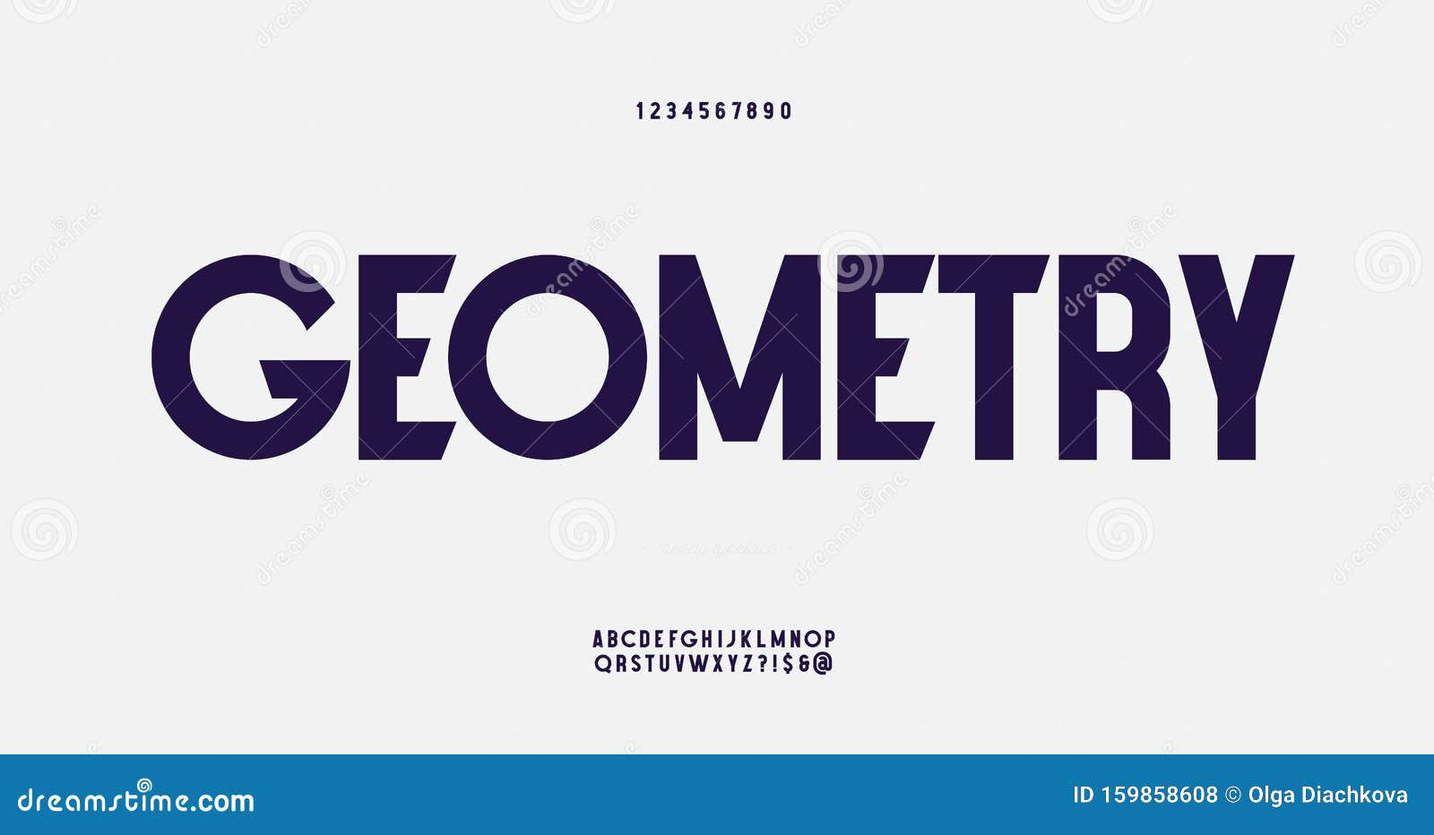 Vector Geometry Font Bold Style Stock Vector - Illustration of shape ...