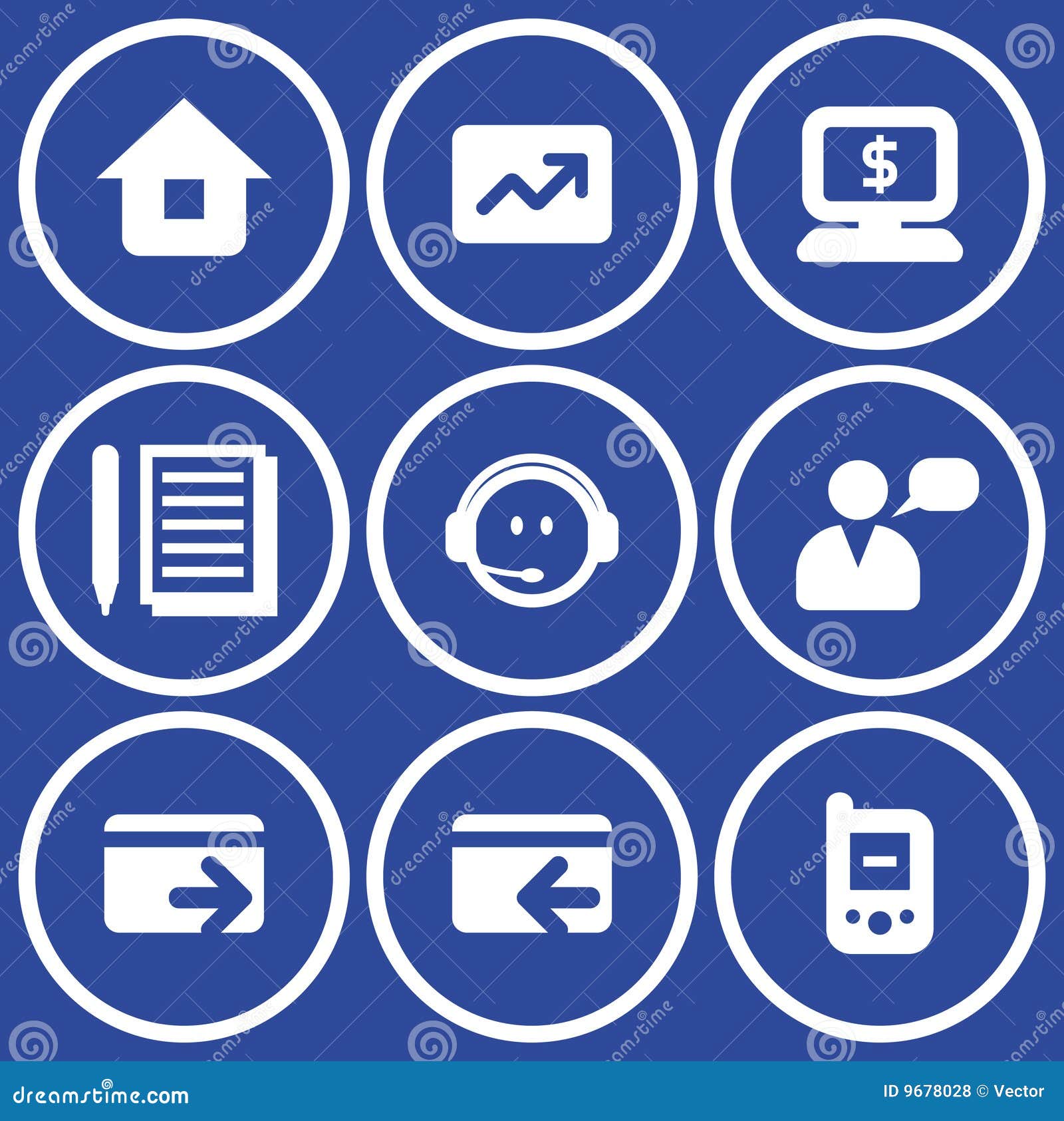 Vector Geplaatste Elektronische Handelpictogrammen Vector Illustratie ...