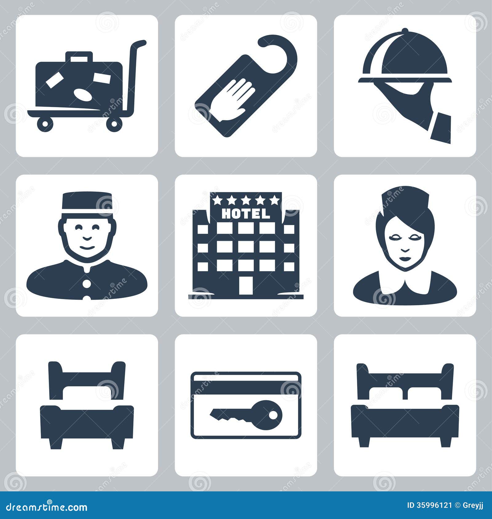 Vector Geplaatste Hotelpictogrammen Vector Illustratie - Illustration ...