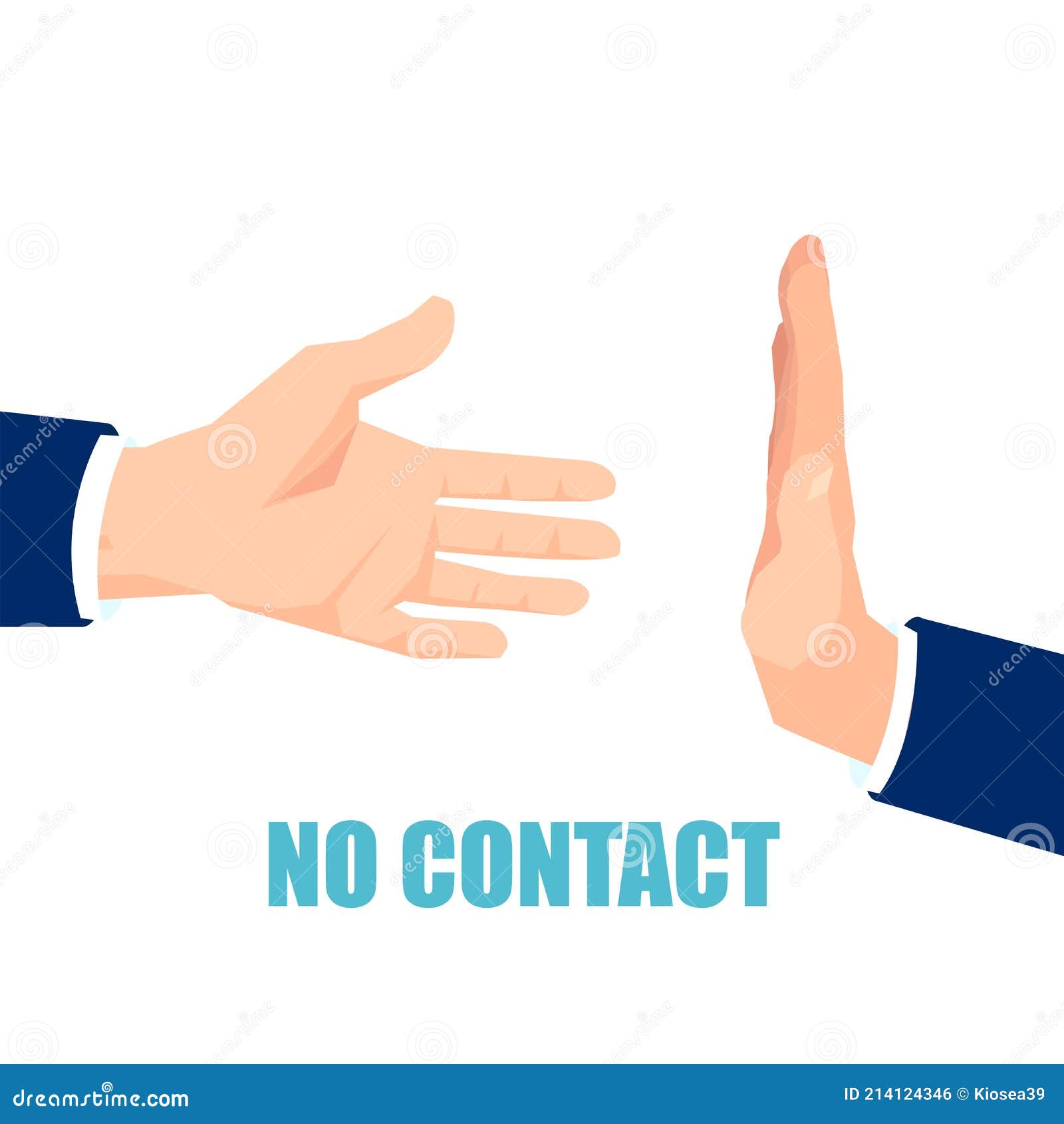 Do Not Contact. No Handshake Icon. Red Prohibition Sign Vector ...