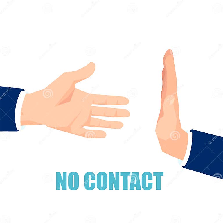 Vector of a Gesture No Physical Contact, No Handshake on White ...
