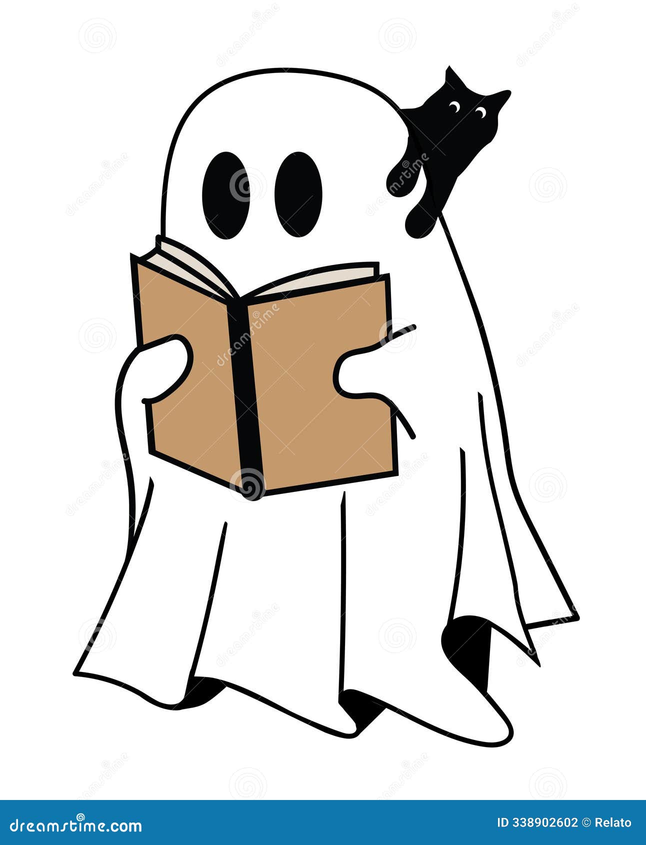 Vector Ghost Reading a Book. Stock Vector - Illustration of halloween ...