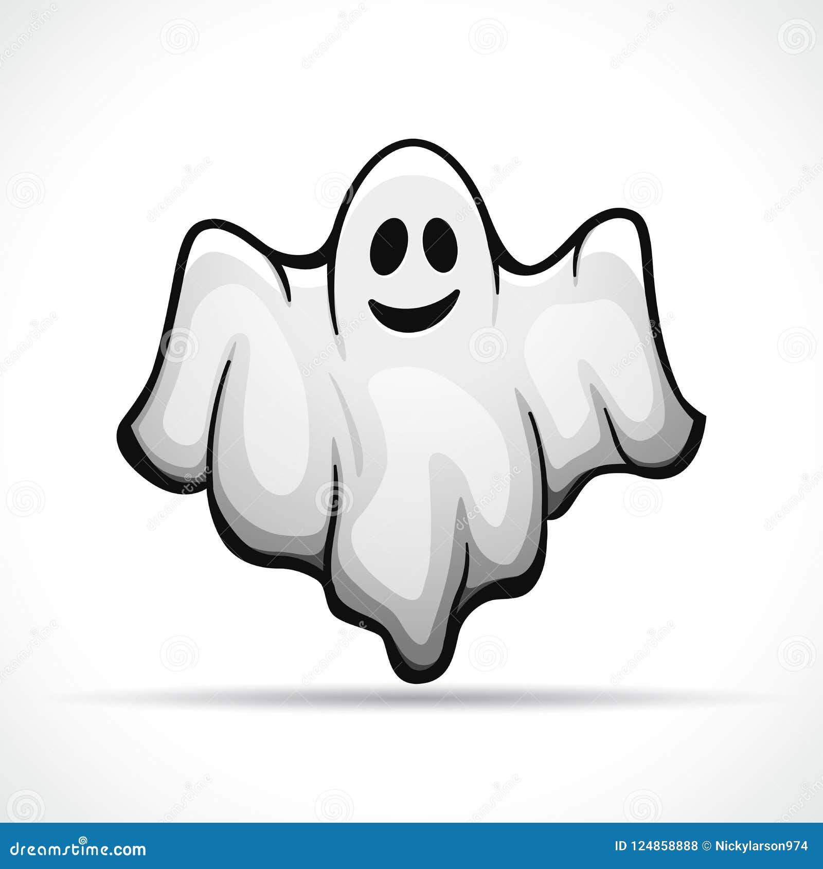 Vector Ghost on White Background Stock Vector - Illustration of ghost ...