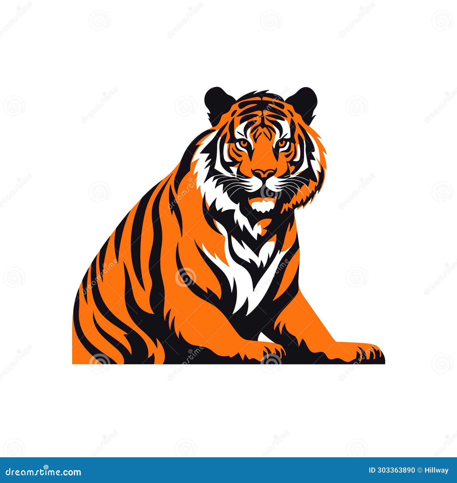 Vector Giant Tiger. Tiger Drawing Full Body Stock Photo - Image of ...