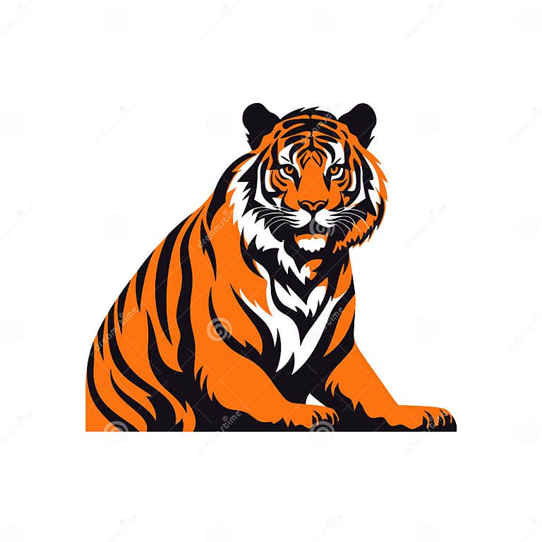 Vector Giant Tiger. Tiger Drawing Full Body Stock Photo - Image of ...