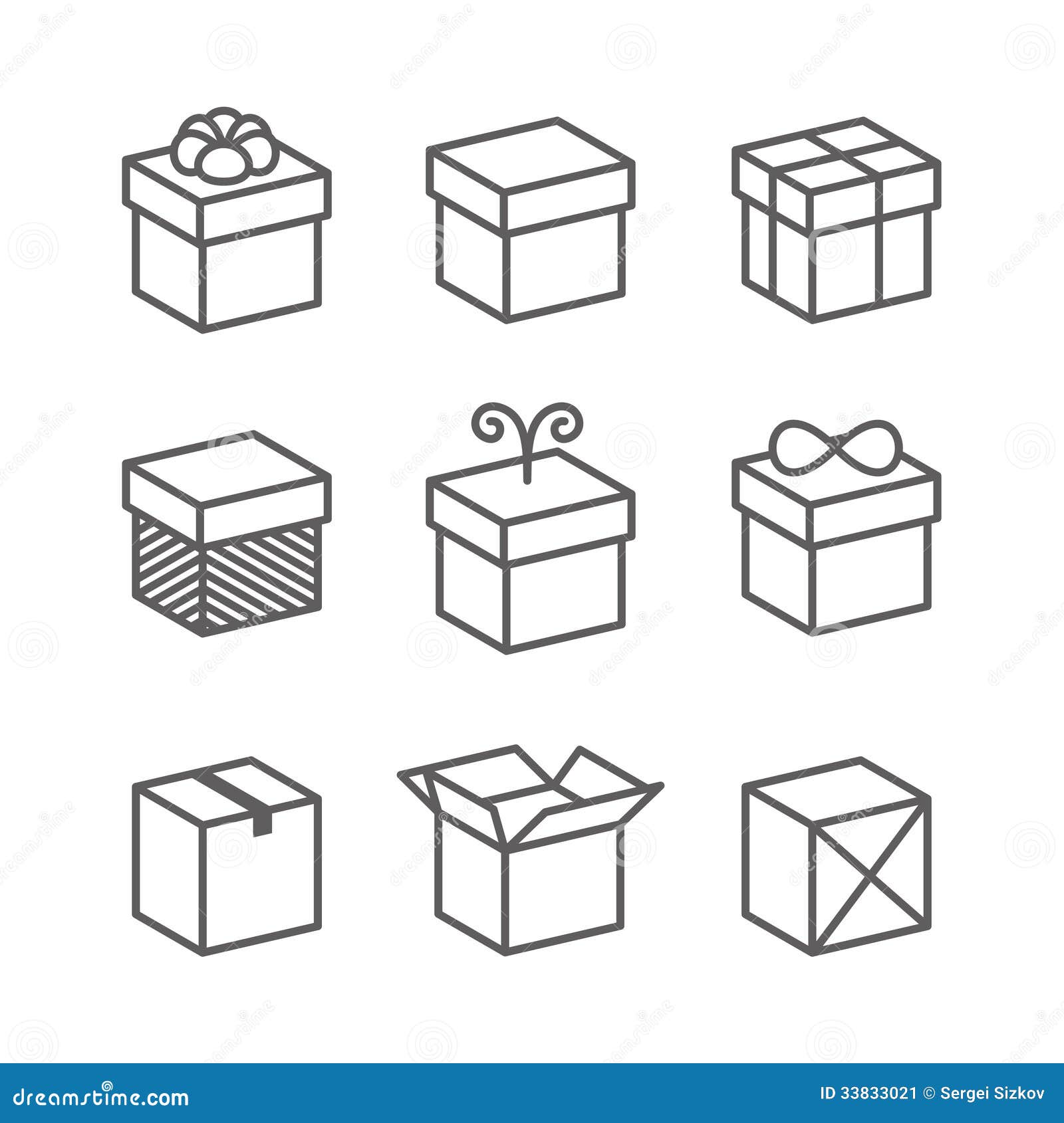 Vector Gift Box Icons, Holiday Presents Stock Vector - Illustration of ...