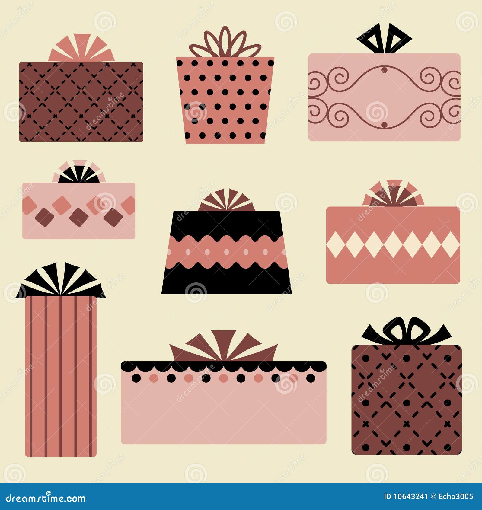 Vector gift box set design stock illustration. Illustration of pattern ...