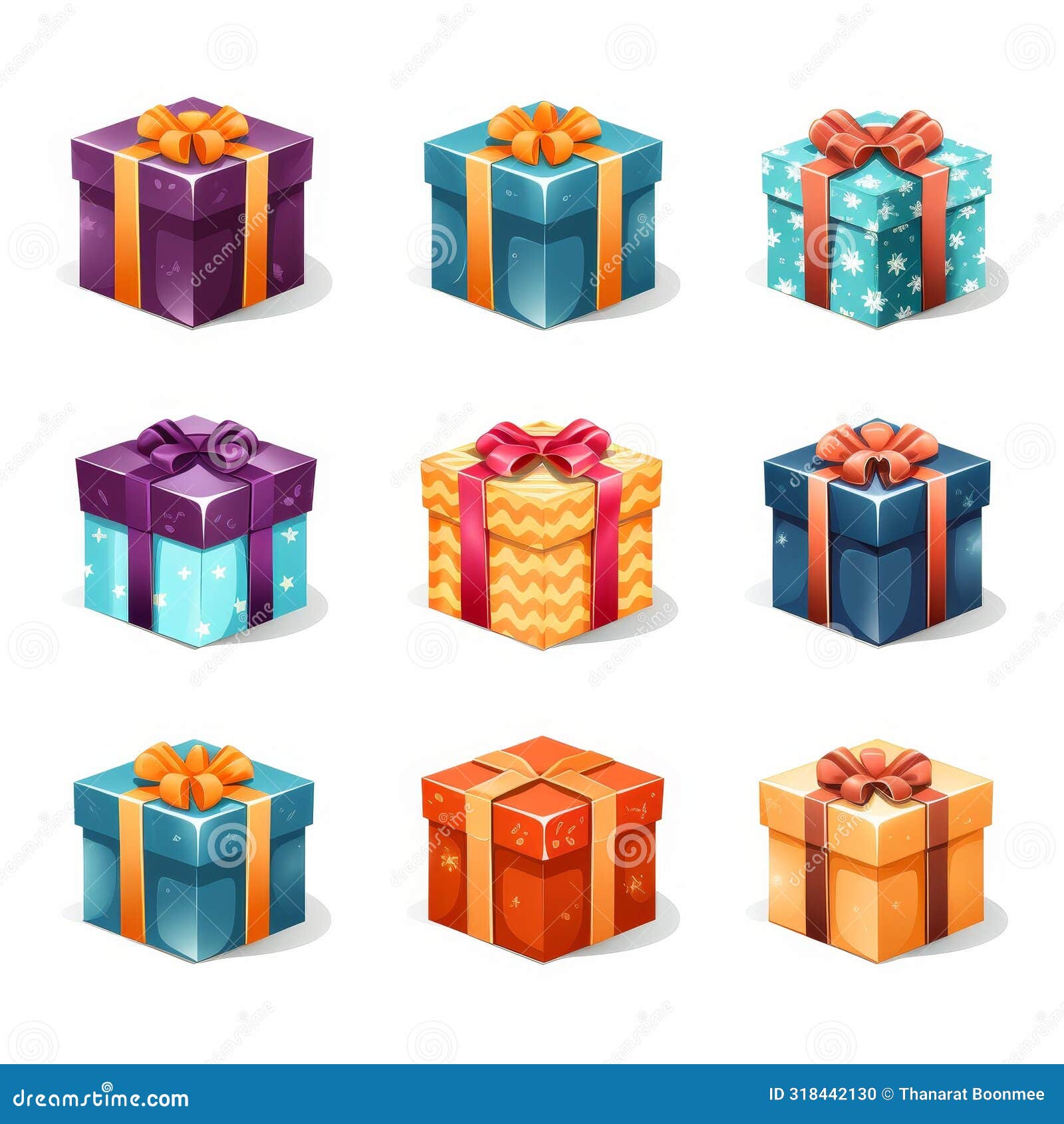 Vector Gift Box Set Isolated on a White Background, Ai Generated Stock ...