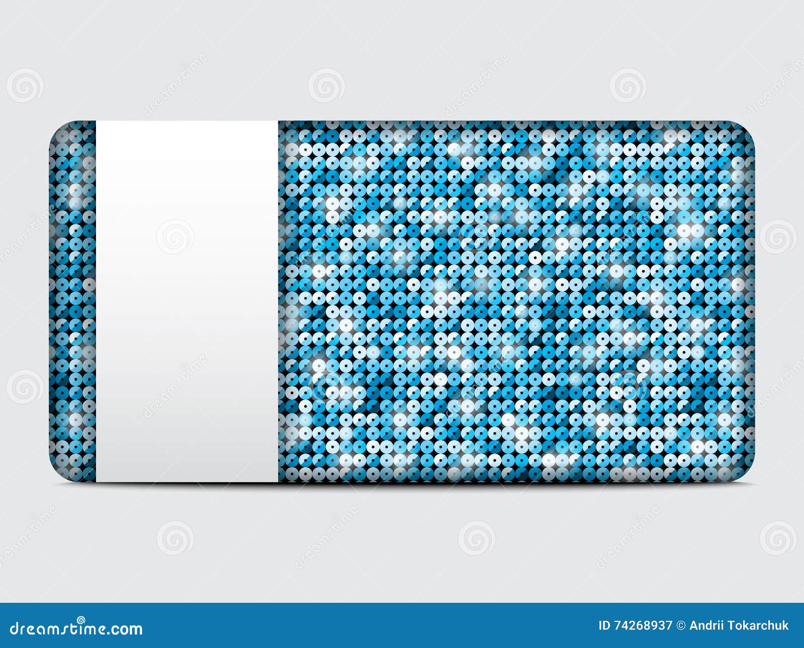 Vector Gift Card with Blue Sequins Background. Stock Vector ...