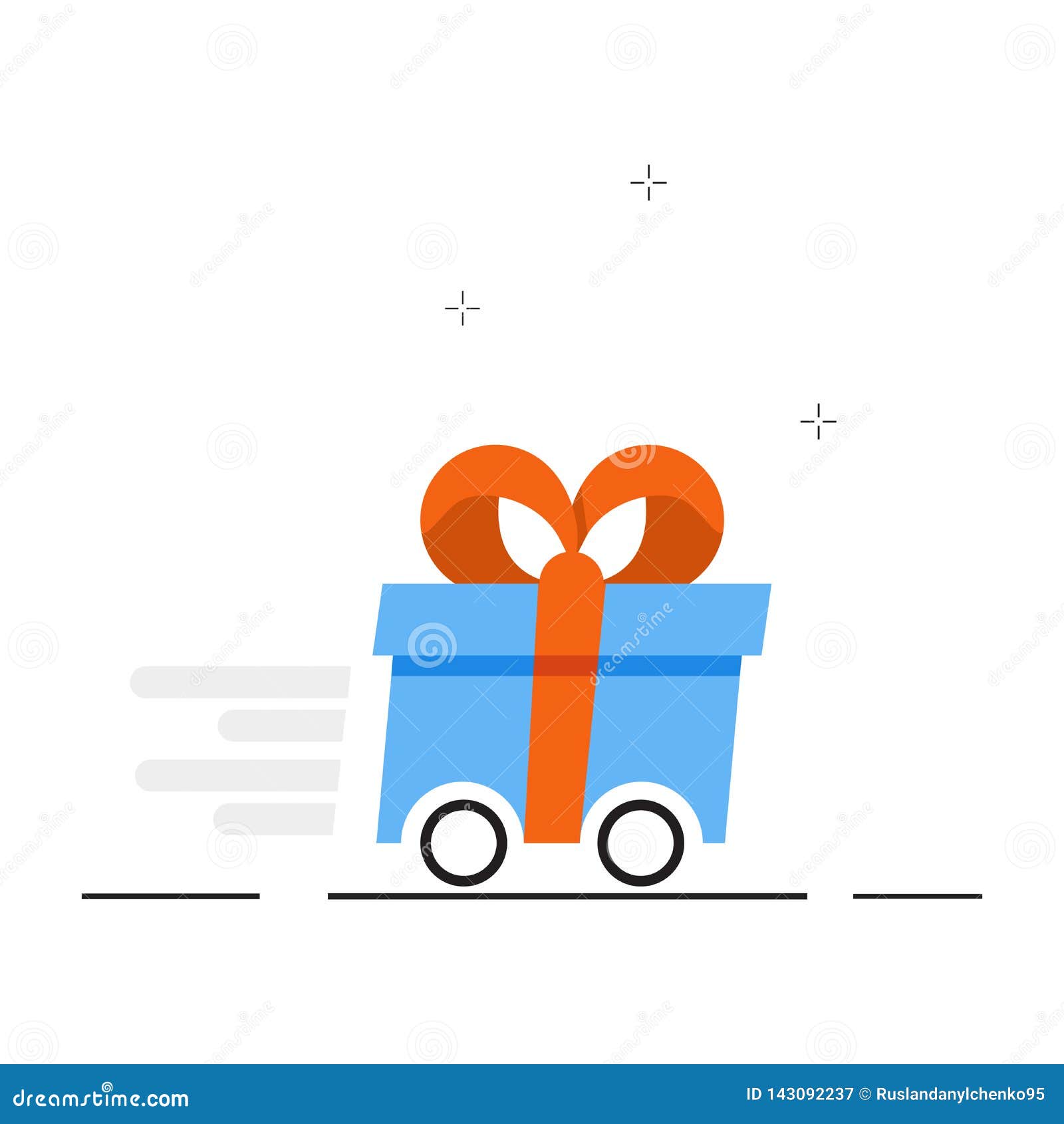 Vector Gift Delivery Image. Fast Delivery of Gifts Stock Vector ...