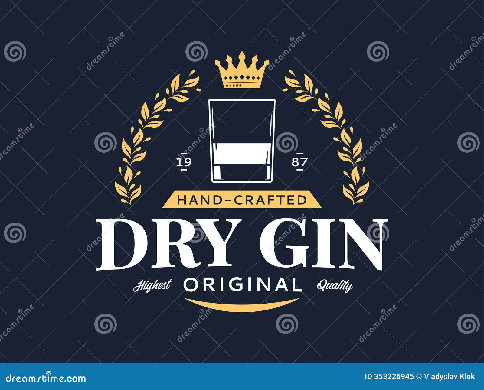 Vector gin logo stock vector. Illustration of logo, vintage - 353226945