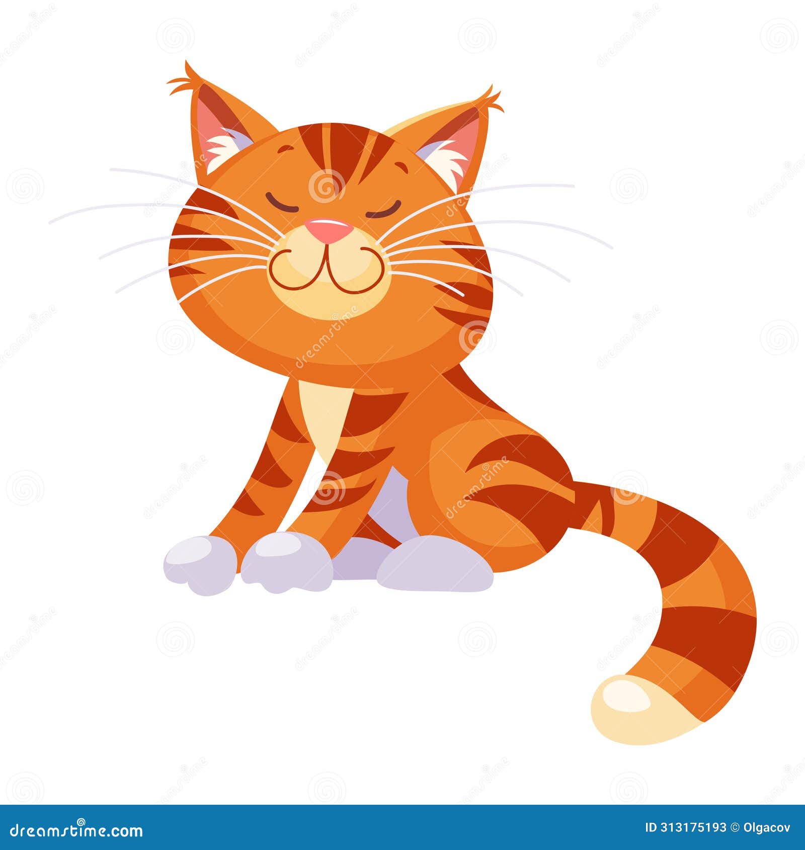Vector ginger cartoon Cat stock vector. Illustration of trends - 313175193