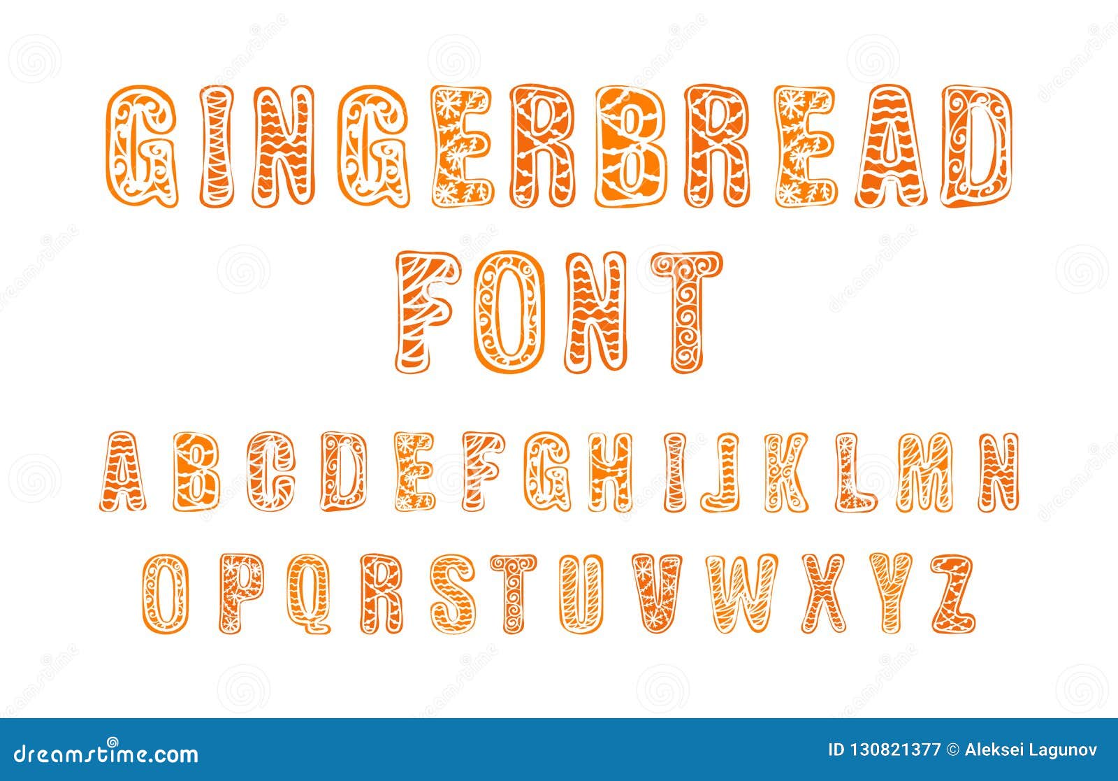 Vector Gingerbread Font, Letters Isolated on White Background. Stock ...