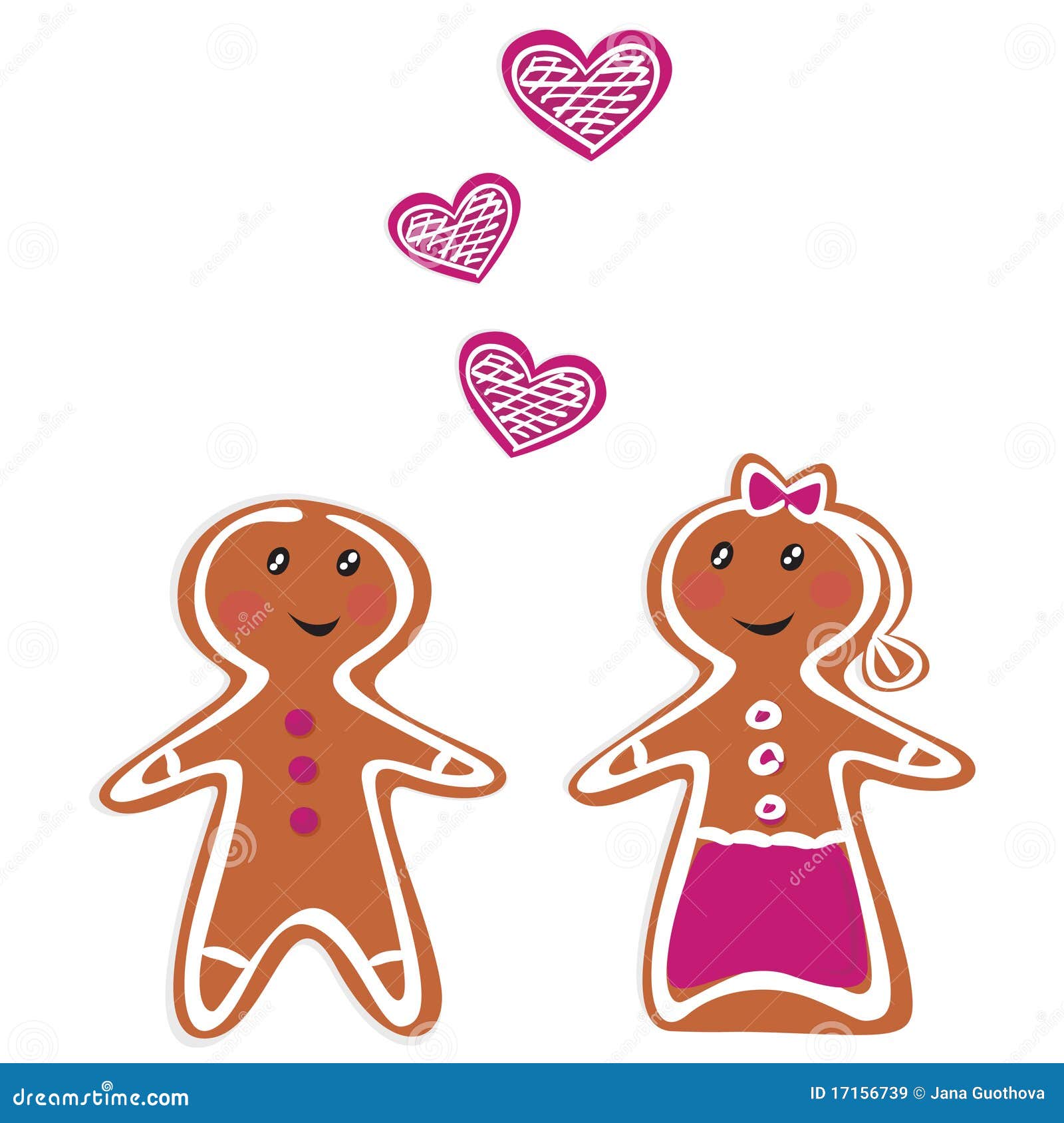 Vector Gingerbread People - Couple on White Stock Vector - Illustration ...