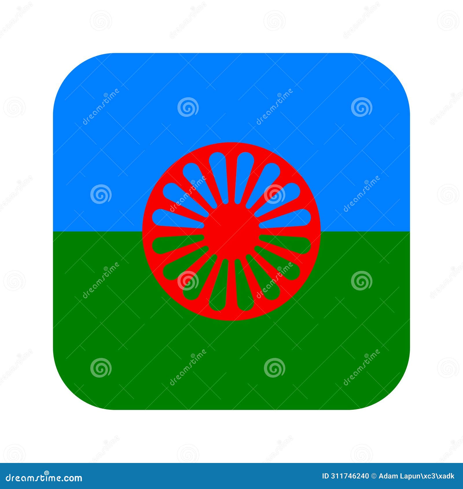 Vector Gipsy Flag in a Square on White Background Stock Vector ...