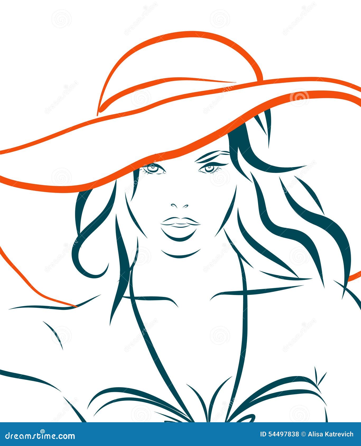 Vector Girl In Bikini And Hat On A White Stock Vector Illustration Of