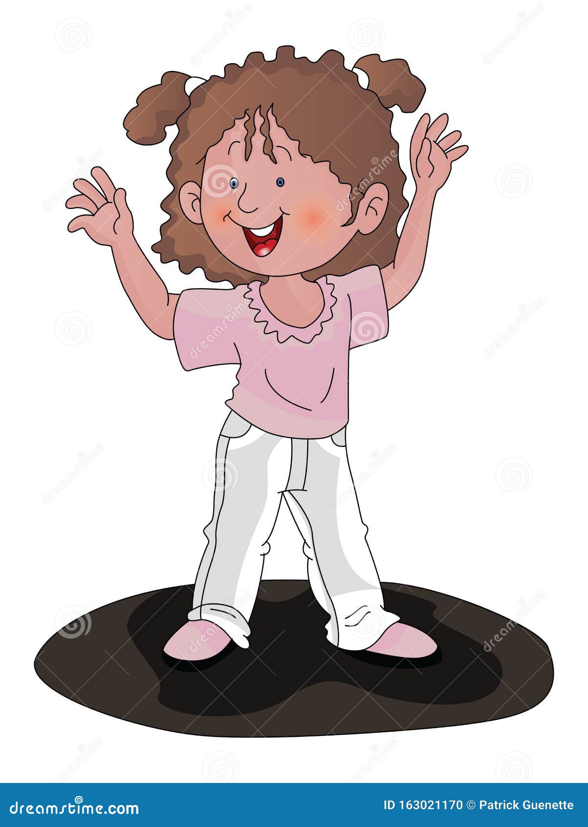 Vector of girl cheering stock vector. Illustration of ecstatic - 163021170