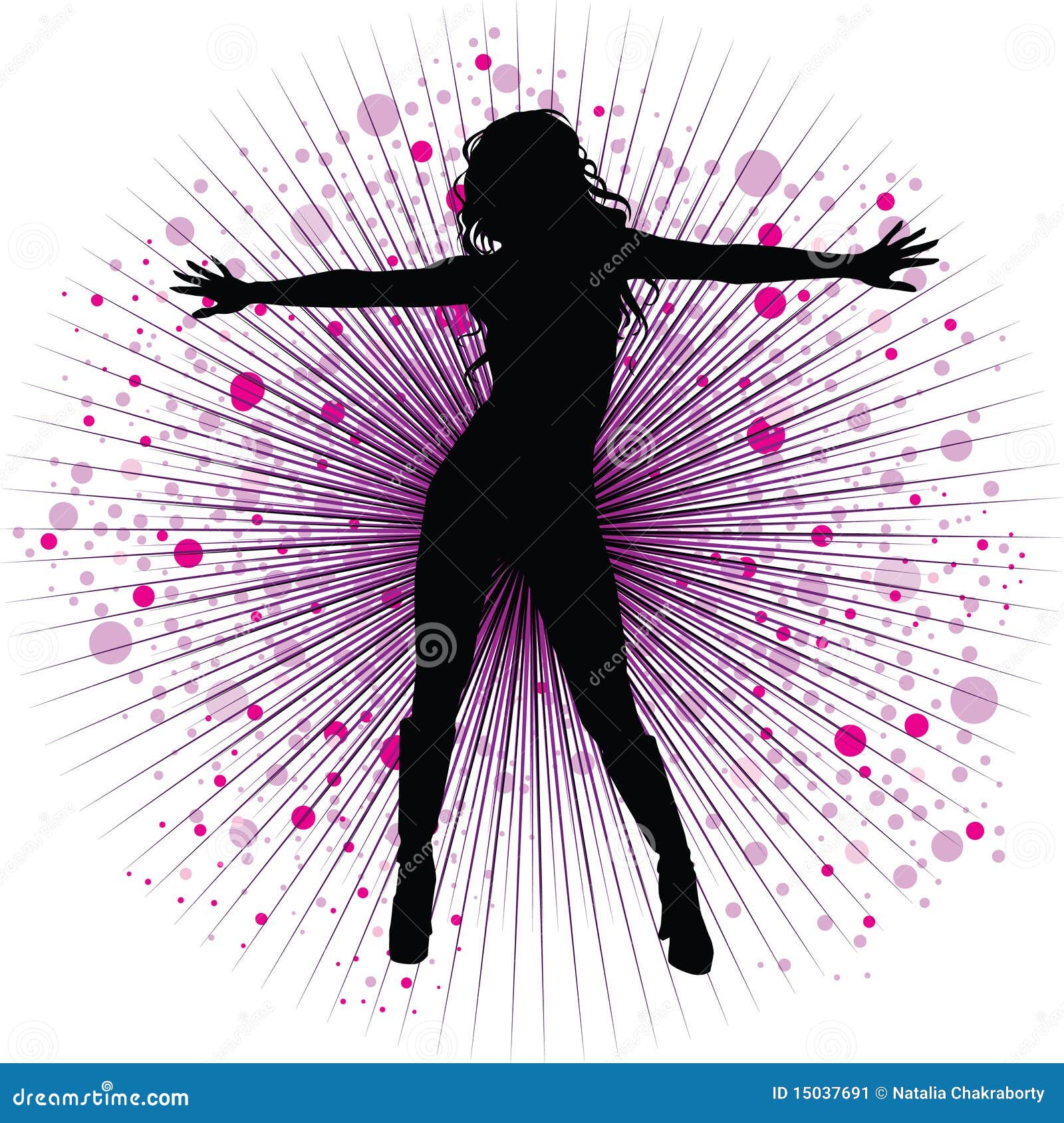 Vector Girl Dancing in Night-club Stock Vector - Illustration of ...