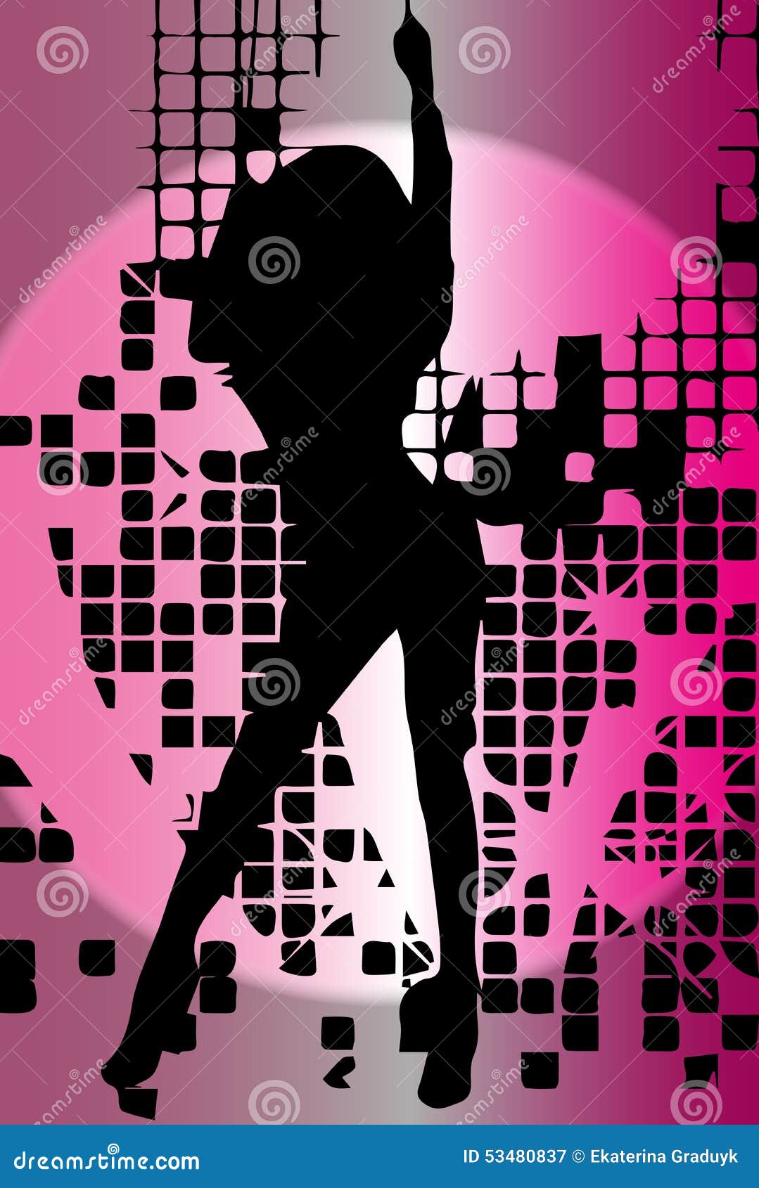 Vector Girl Dancing in Night-club with Flash Stock Vector ...