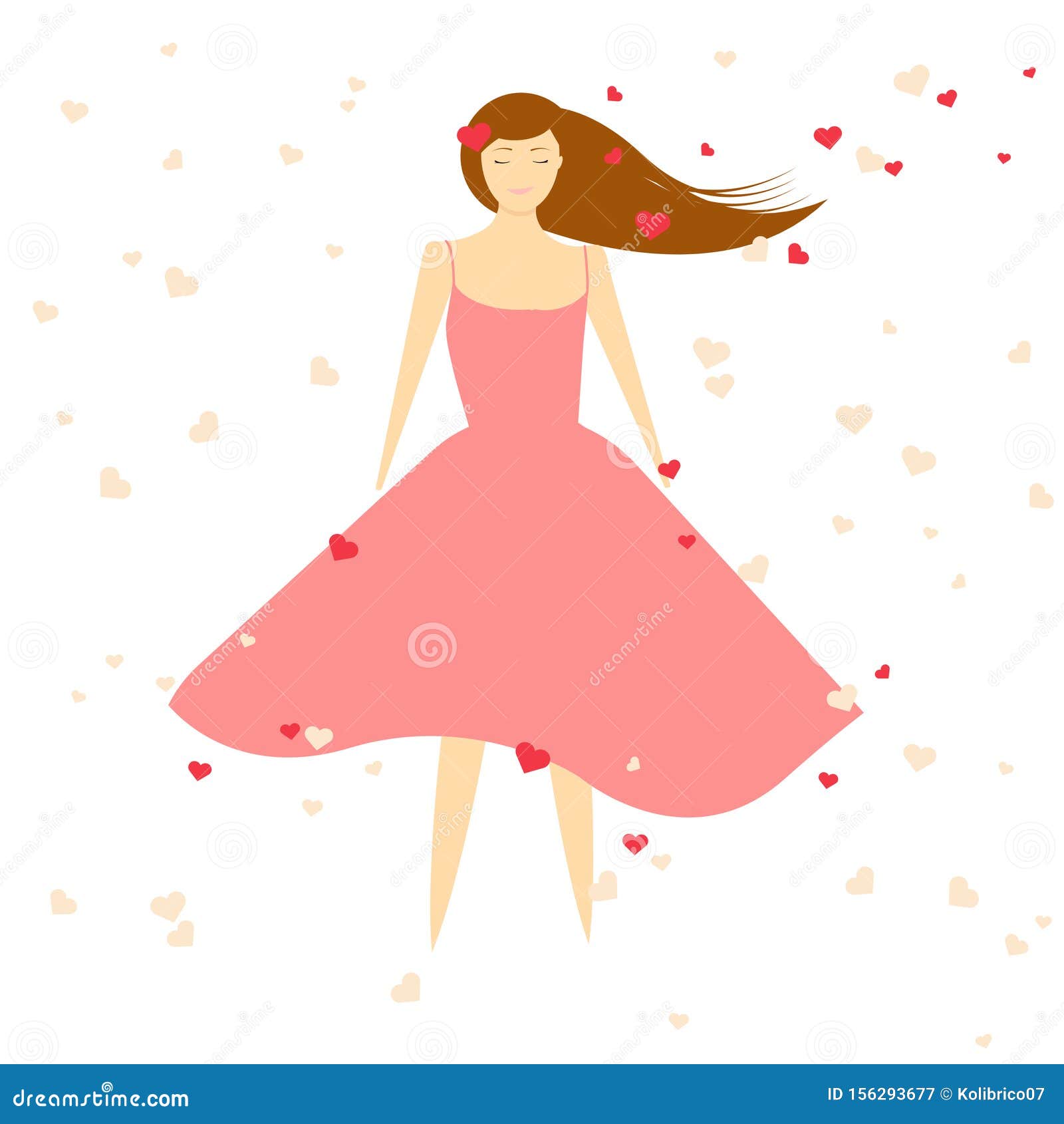 Vector girl in love stock vector. Illustration of miss - 156293677
