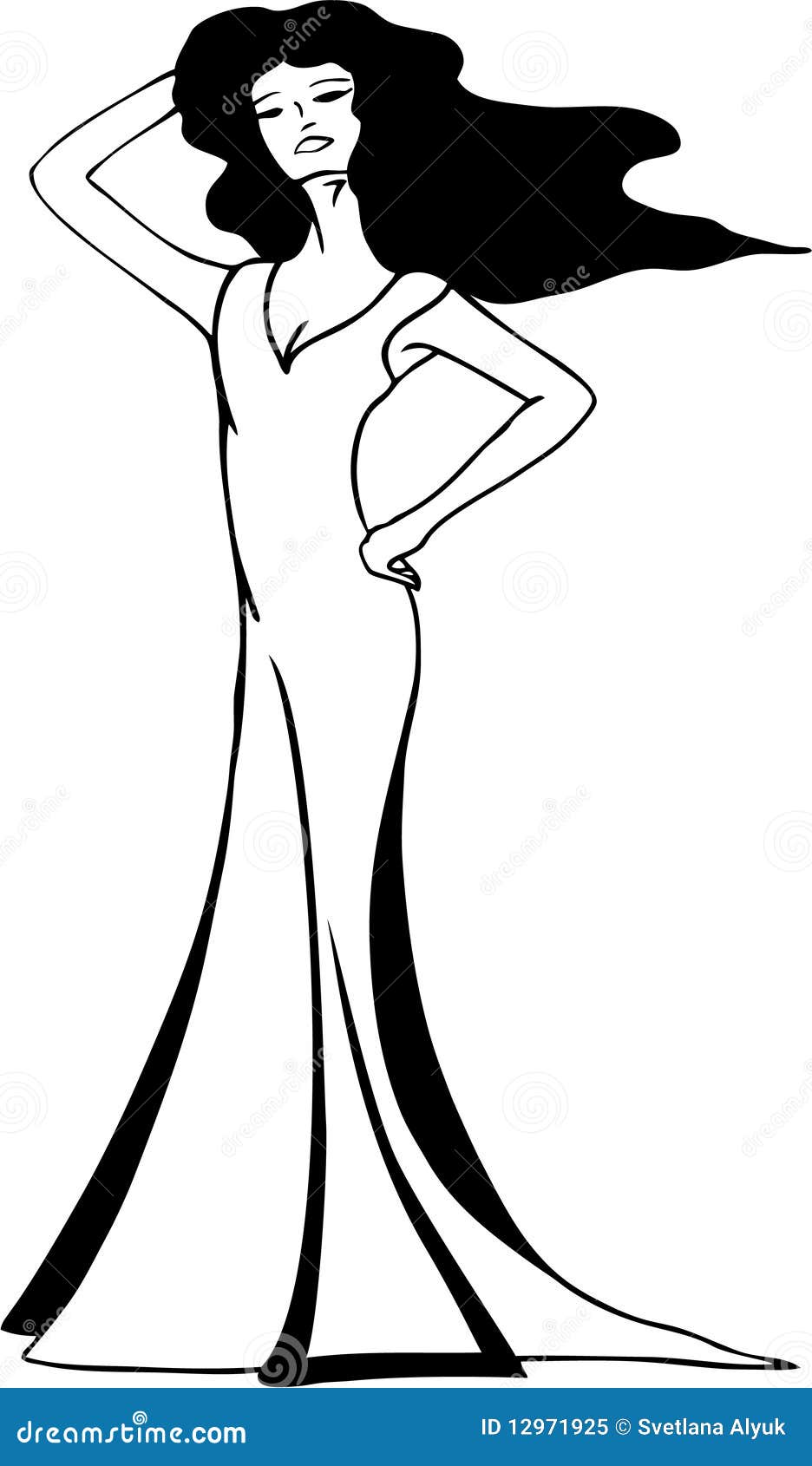 Vector girl posing stock vector. Illustration of cute - 12971925