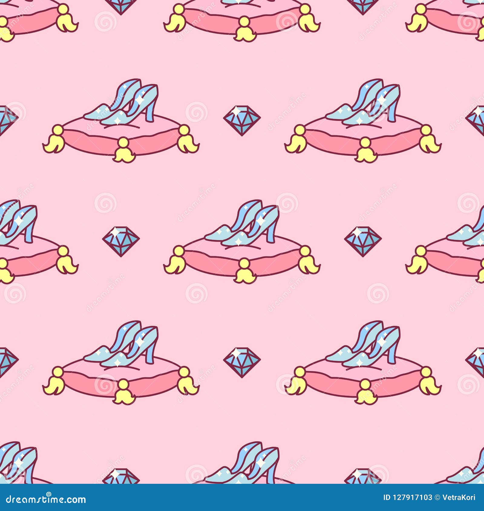 Vector Girlish Seamless Pattern Stock Vector - Illustration of glass ...