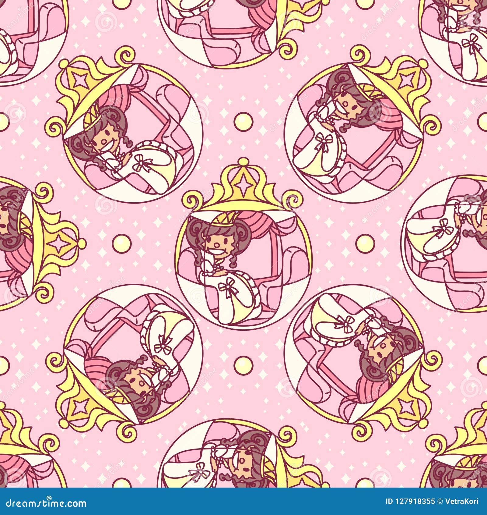Vector Girlish Seamless Pattern Stock Vector - Illustration of graphic ...
