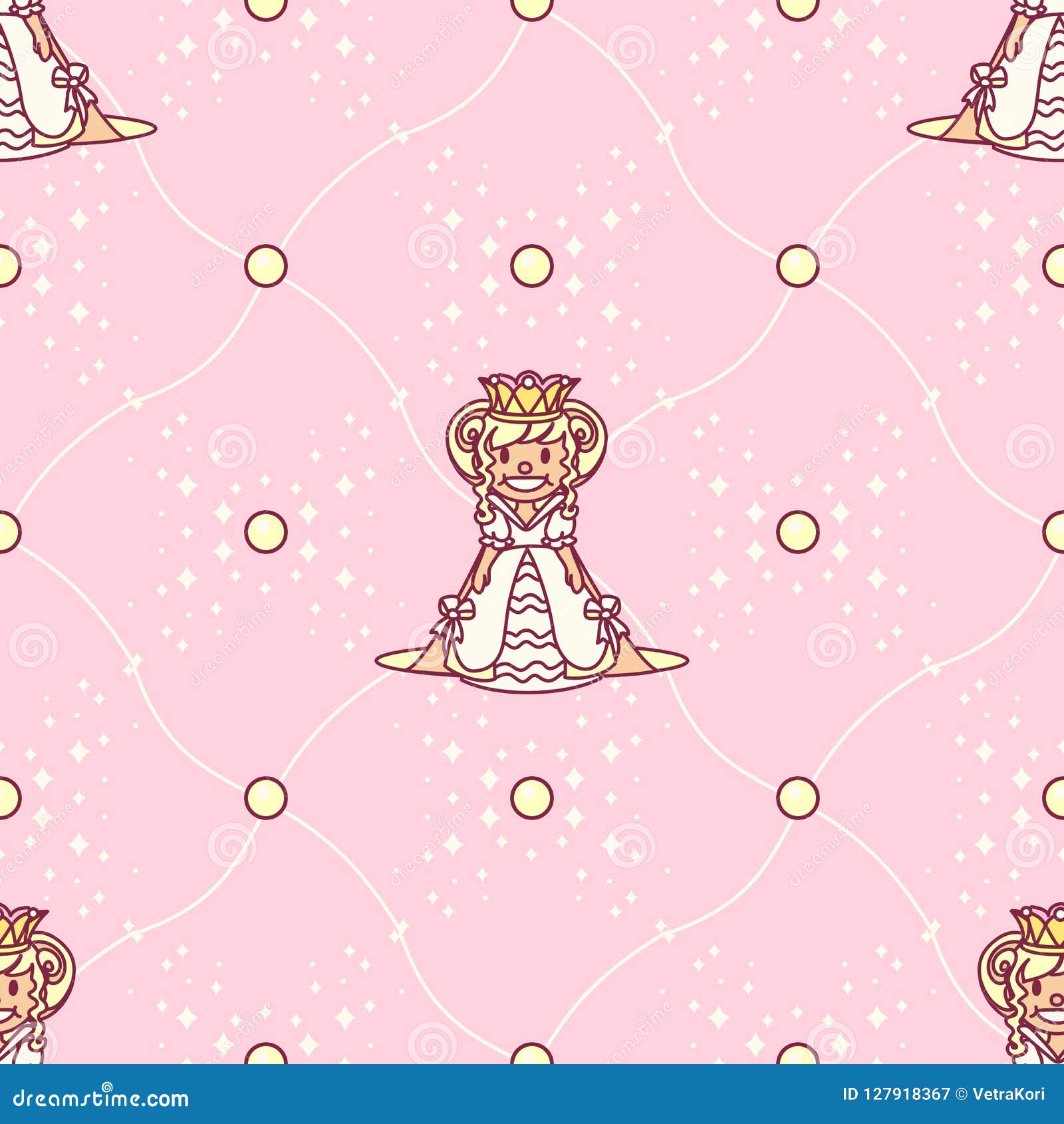 Vector Girlish Seamless Pattern Stock Vector - Illustration of prints ...