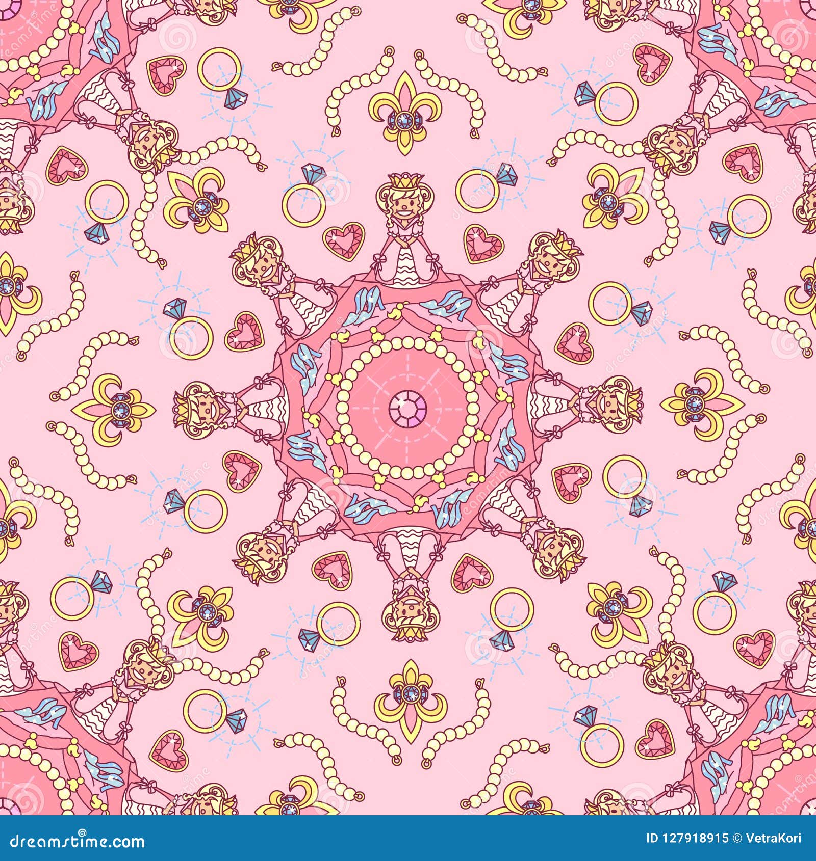 Vector Girlish Seamless Pattern Stock Vector - Illustration of objects ...