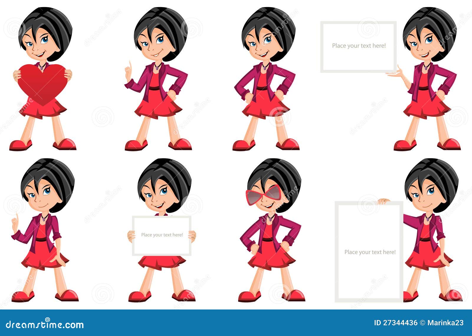 Vector Girls Cartoon Characters Royalty Free Stock Image - Image: 27344436
