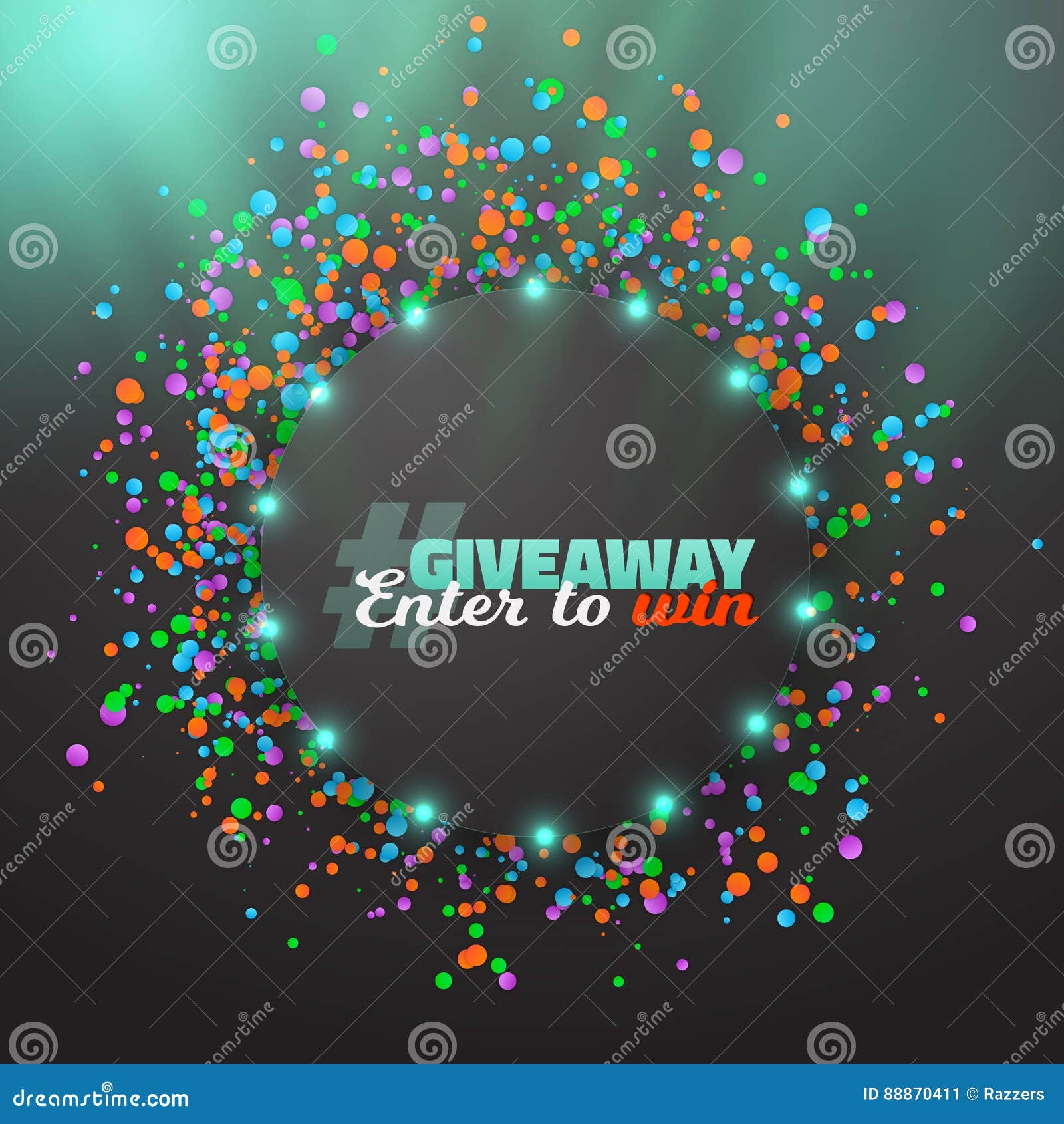 Vector Giveaway Button Template Stock Vector - Illustration of network ...