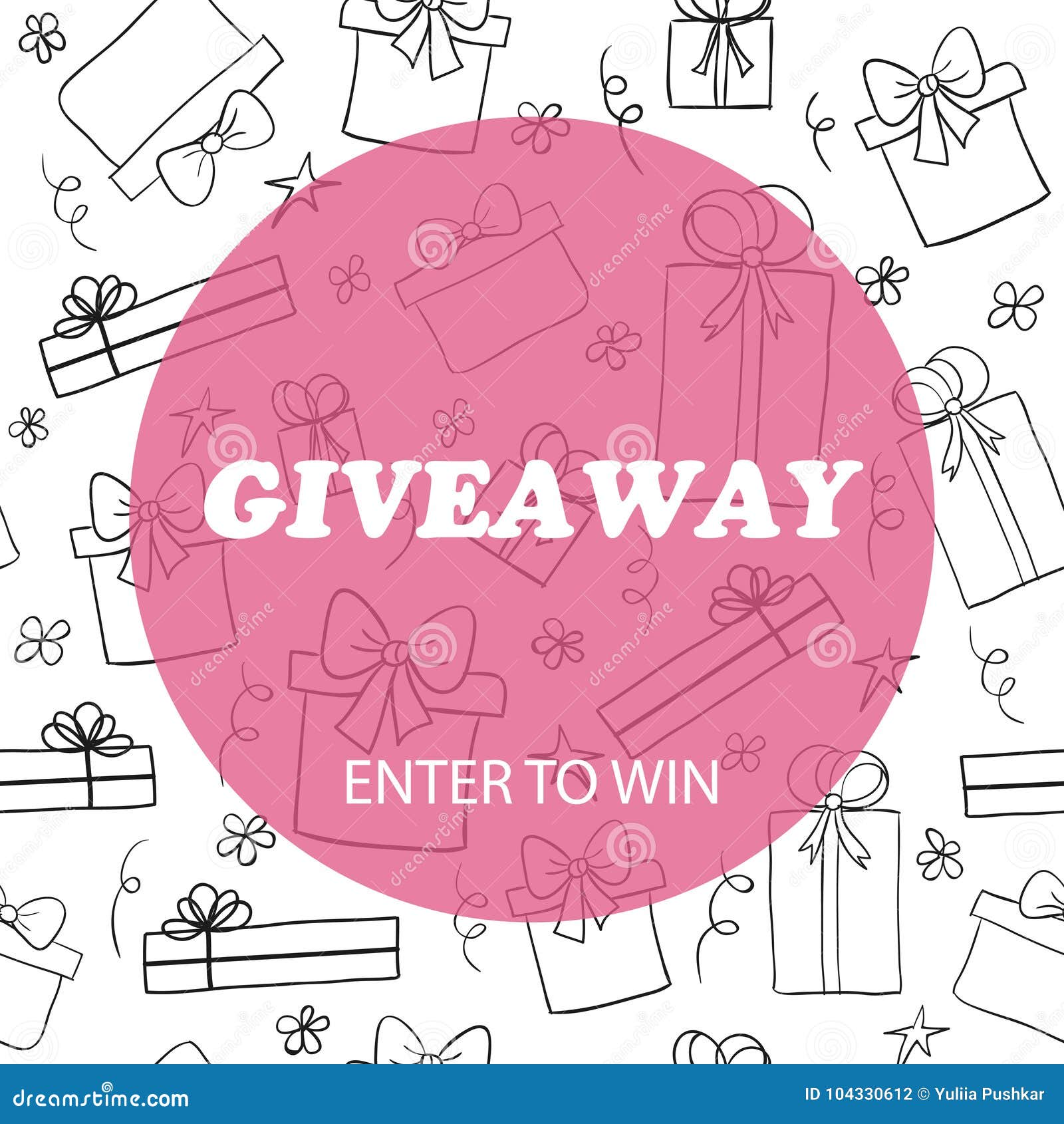 Vector Giveaway Banner. Abstract Liquid Colorful Shapes On A White ...