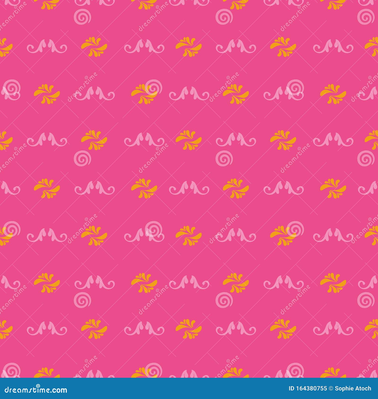 Vector Glamourous Decorative Rococo Pink and Yellow with Decorative ...