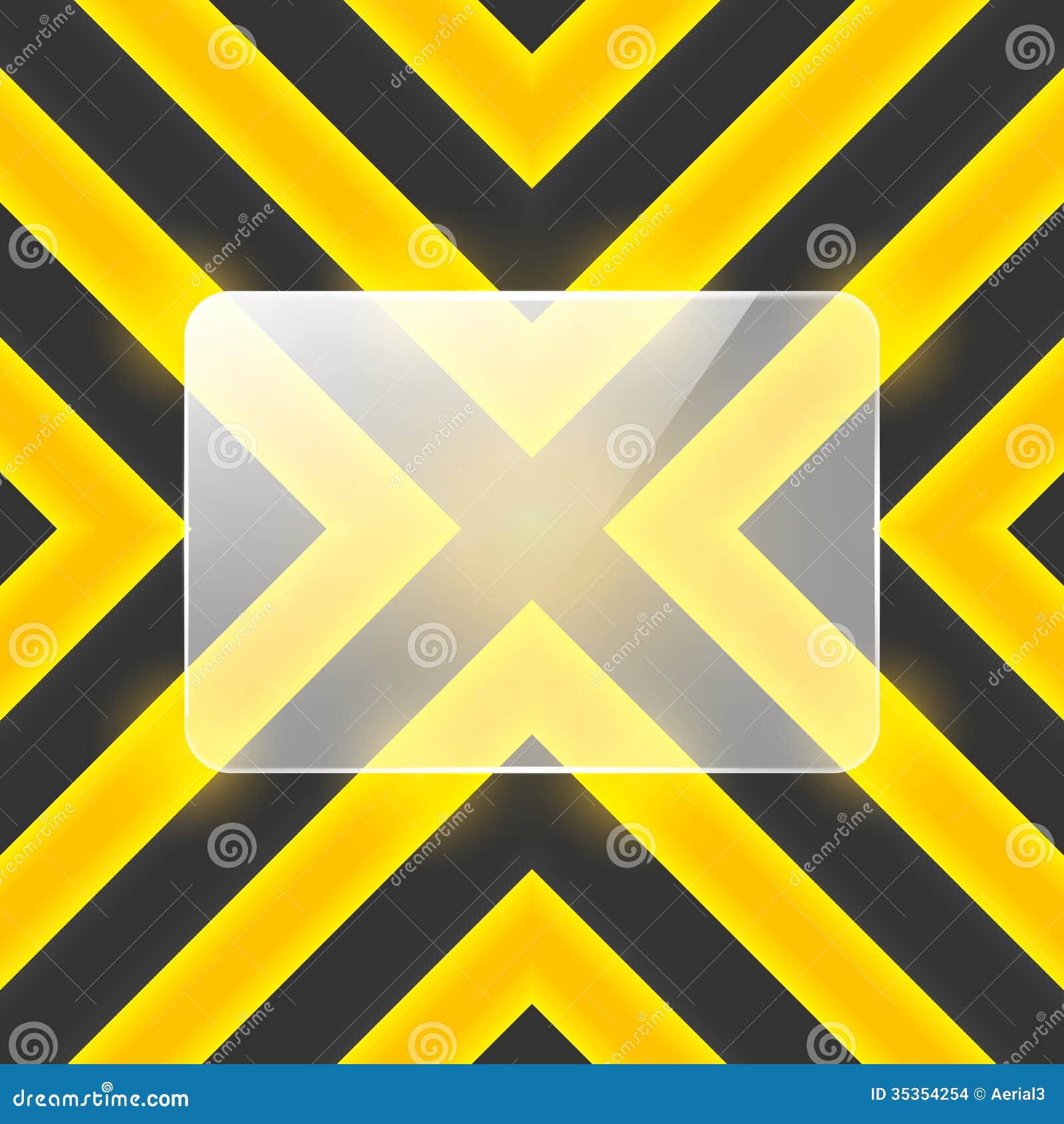 Vector Glass Banner on Black and Yellow Stripes Stock Vector ...