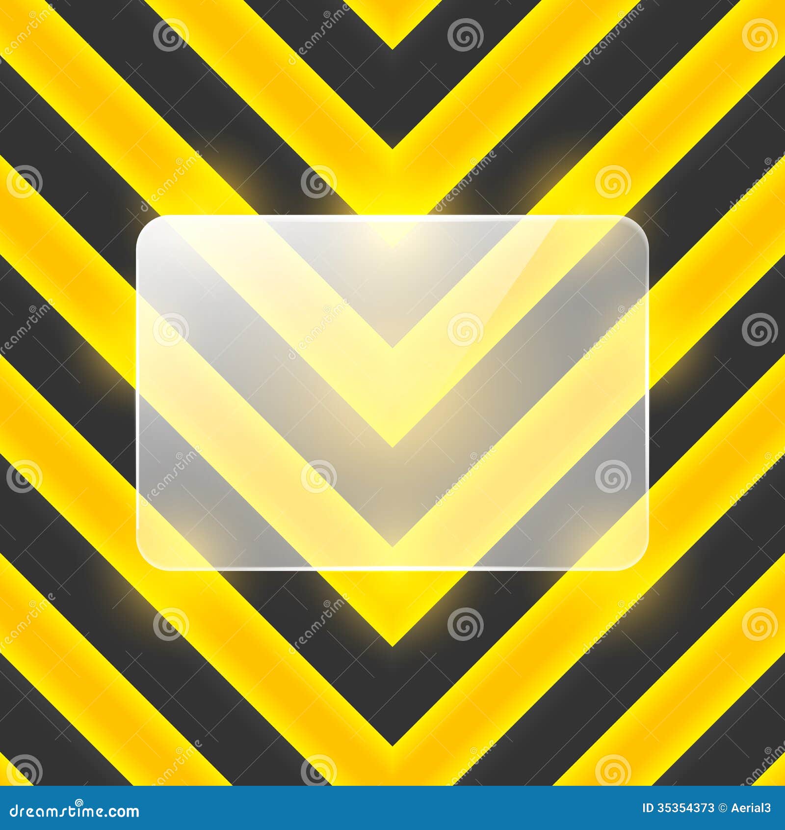 Vector Glass Banner on Black and Yellow Stripes Stock Vector ...